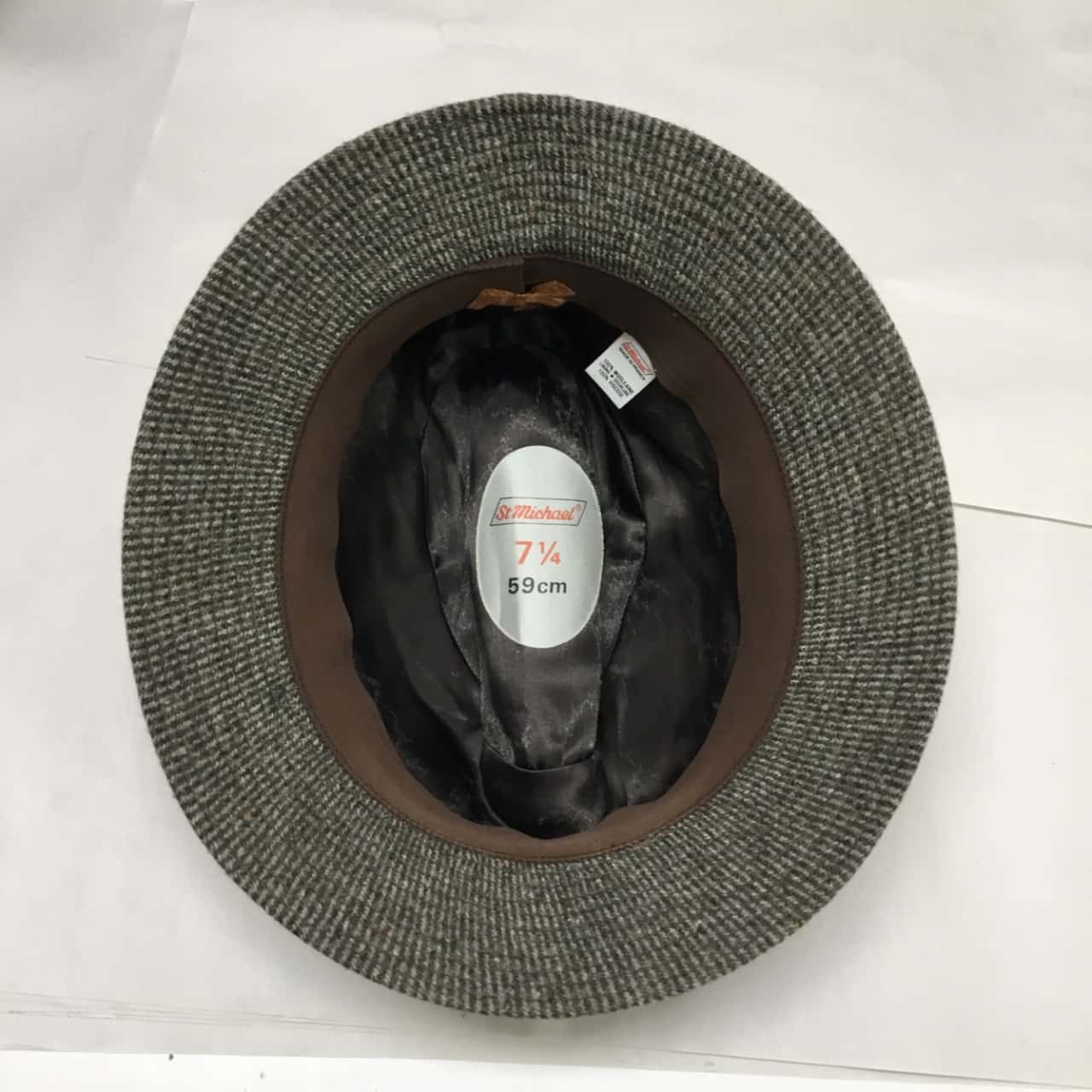 Vintage St Michael Tweed Trilby Size 7 1/4 Hat - Made In France(s)