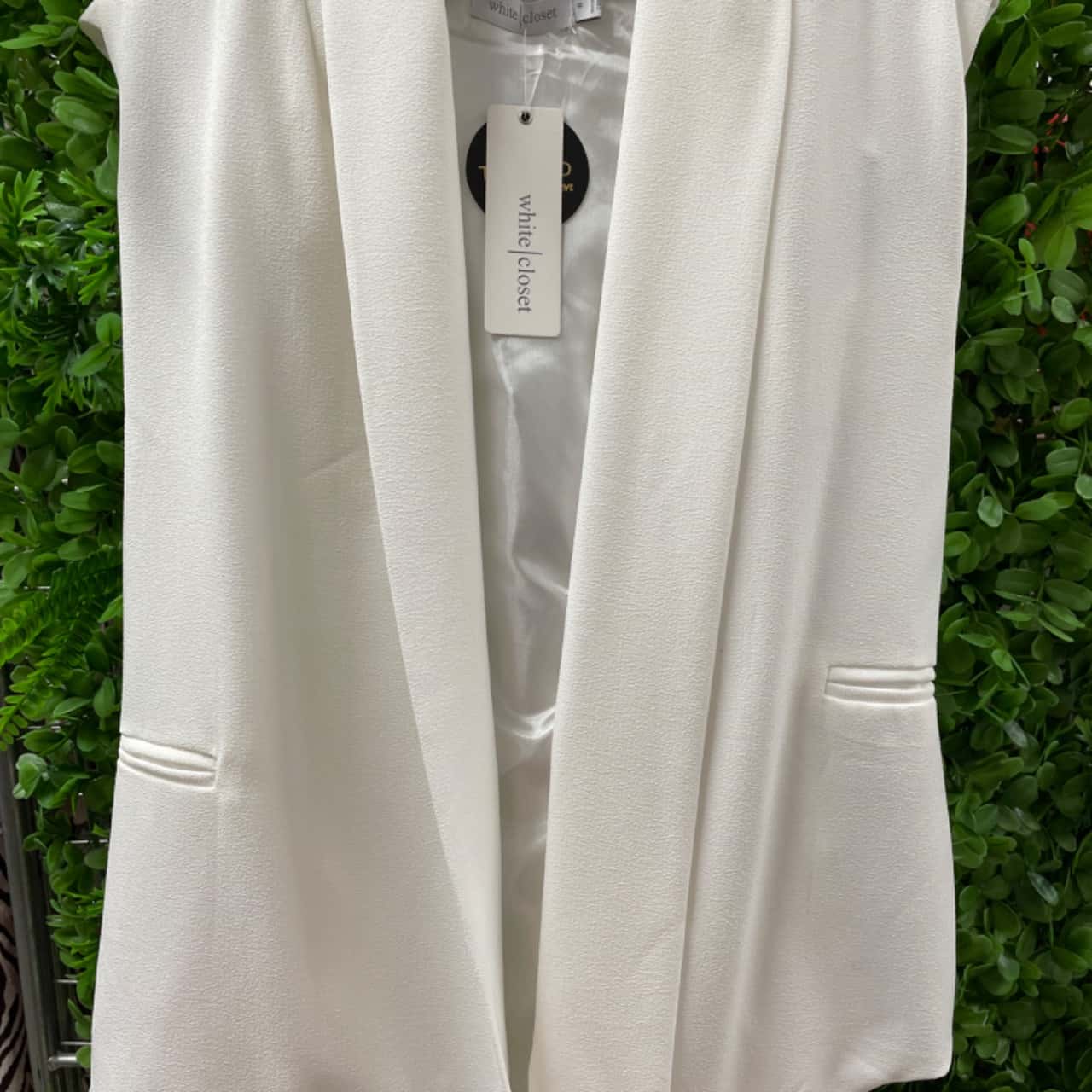 White Closet Womens Size 8 Open Jacket White (s)