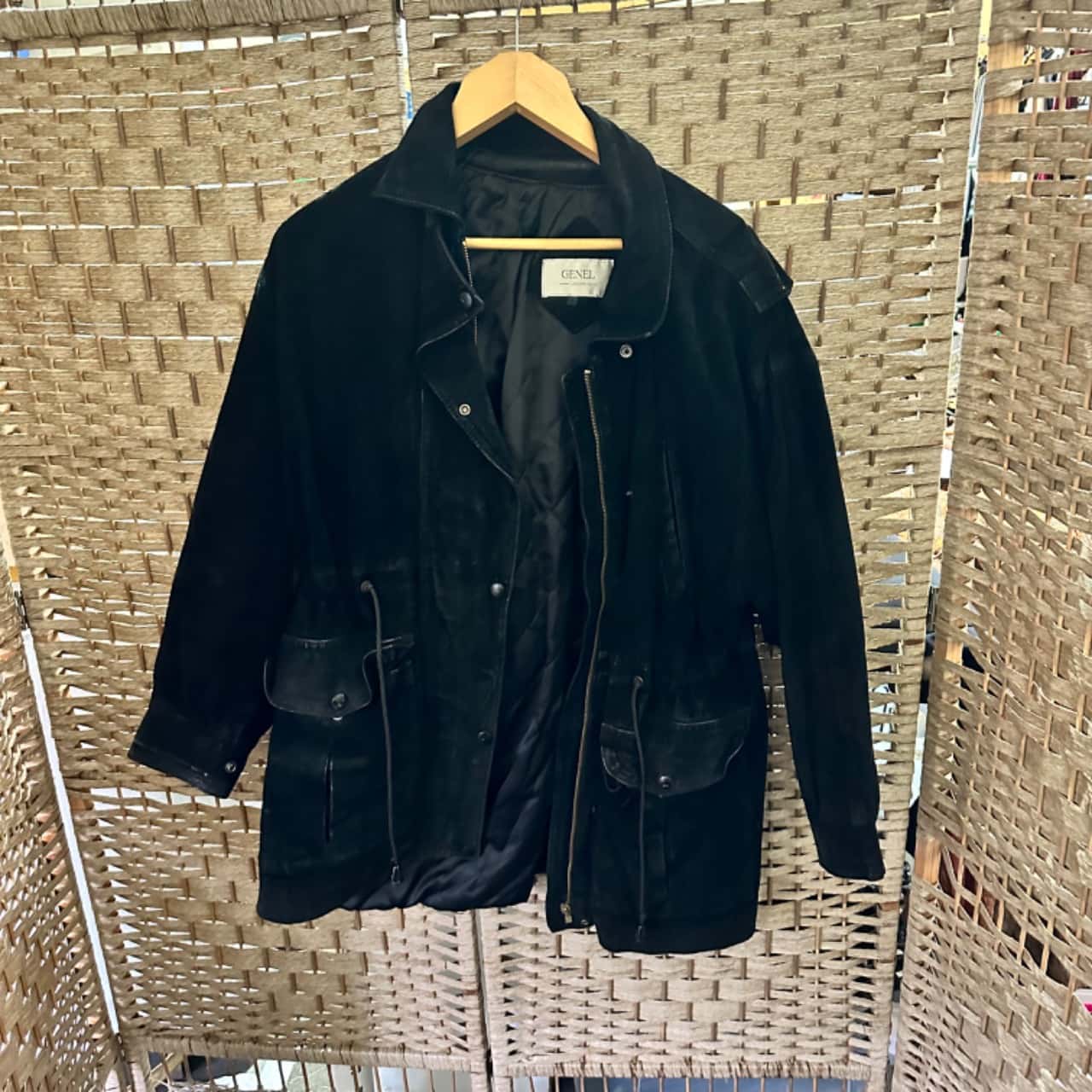 REDUCED VINTAGE Genel London Black Leather Jacket (s)