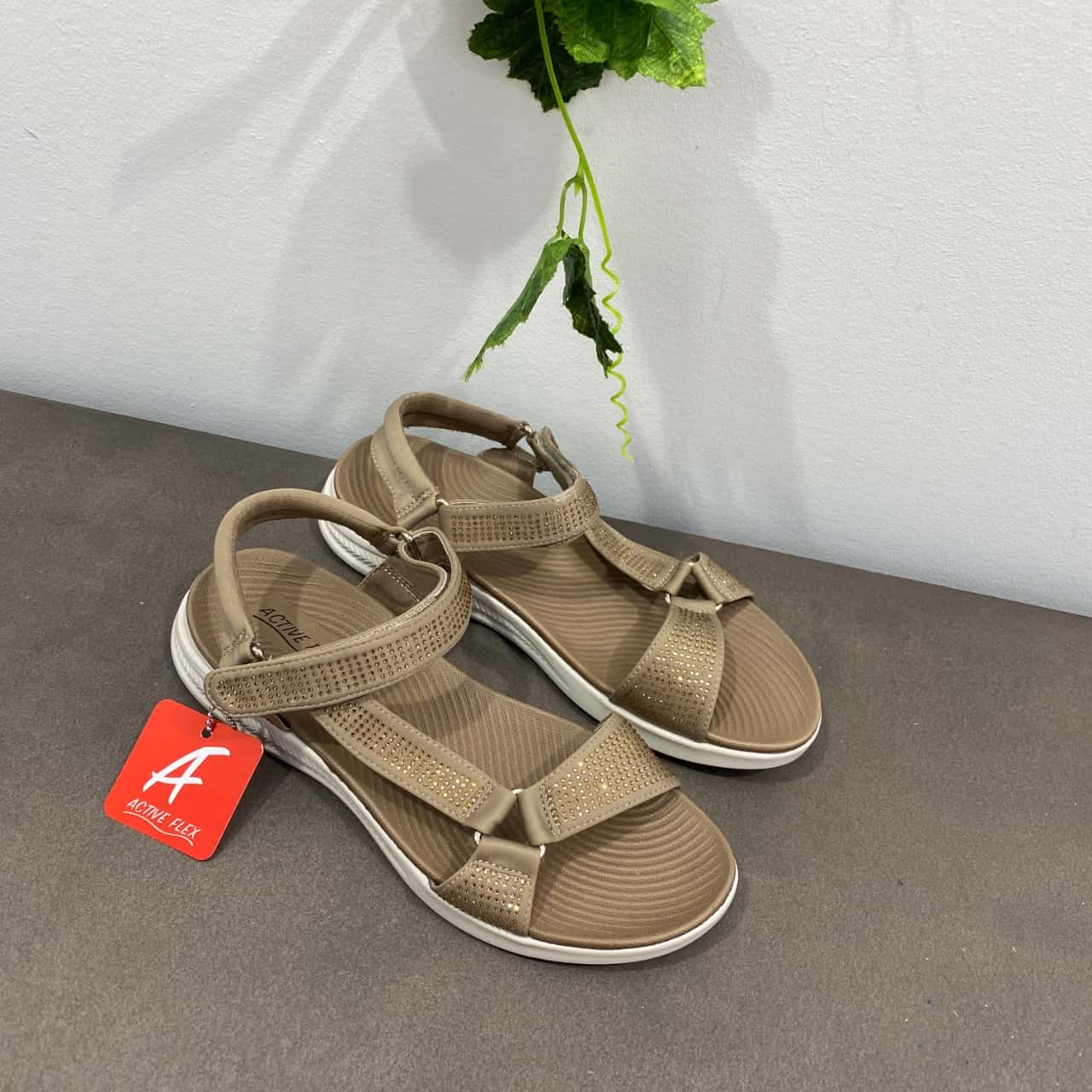 Active Flexi Womens Sandals Size 39 Taupe (s)