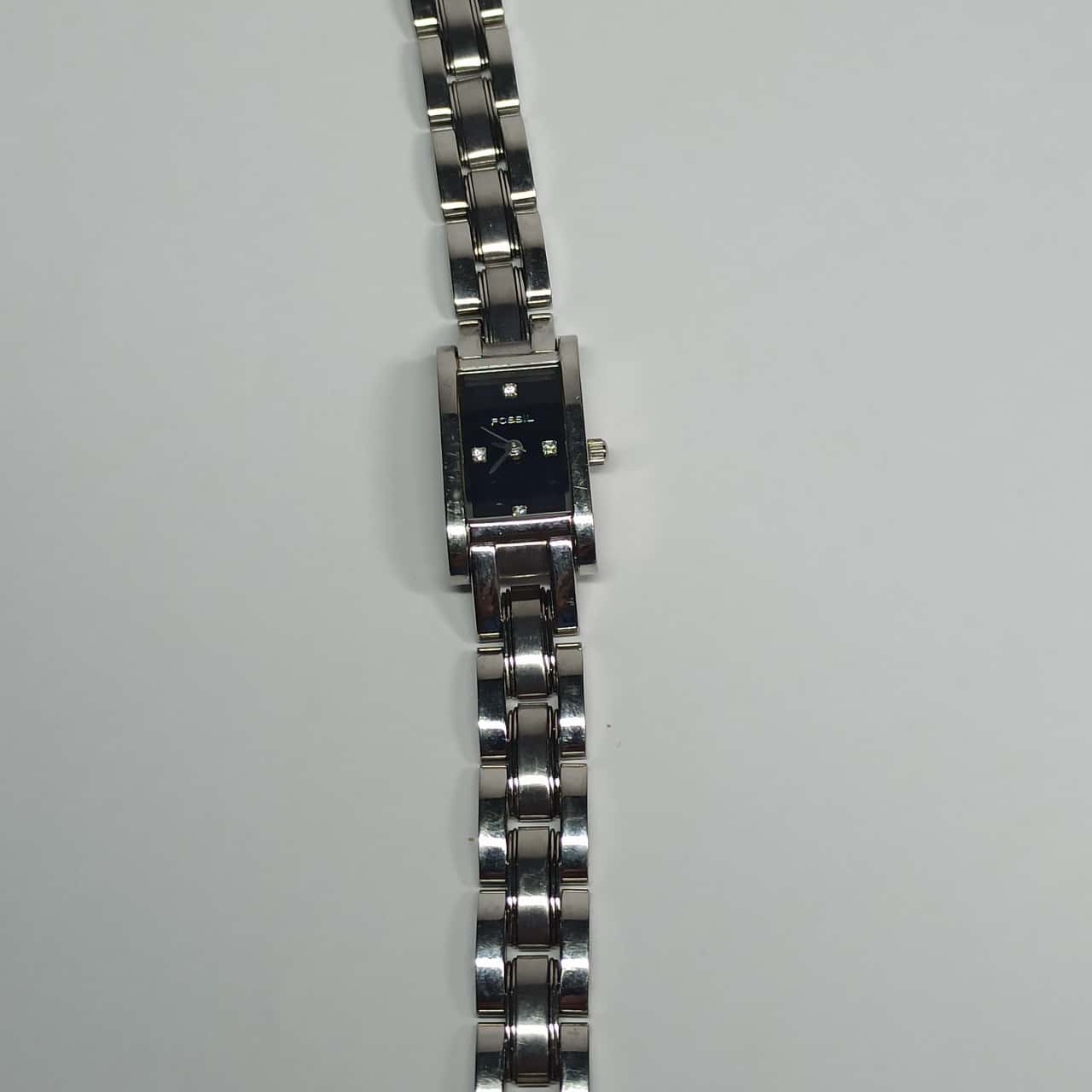 Fossil Womens Watch, rectangular face with Bling. 14cm (b7e)