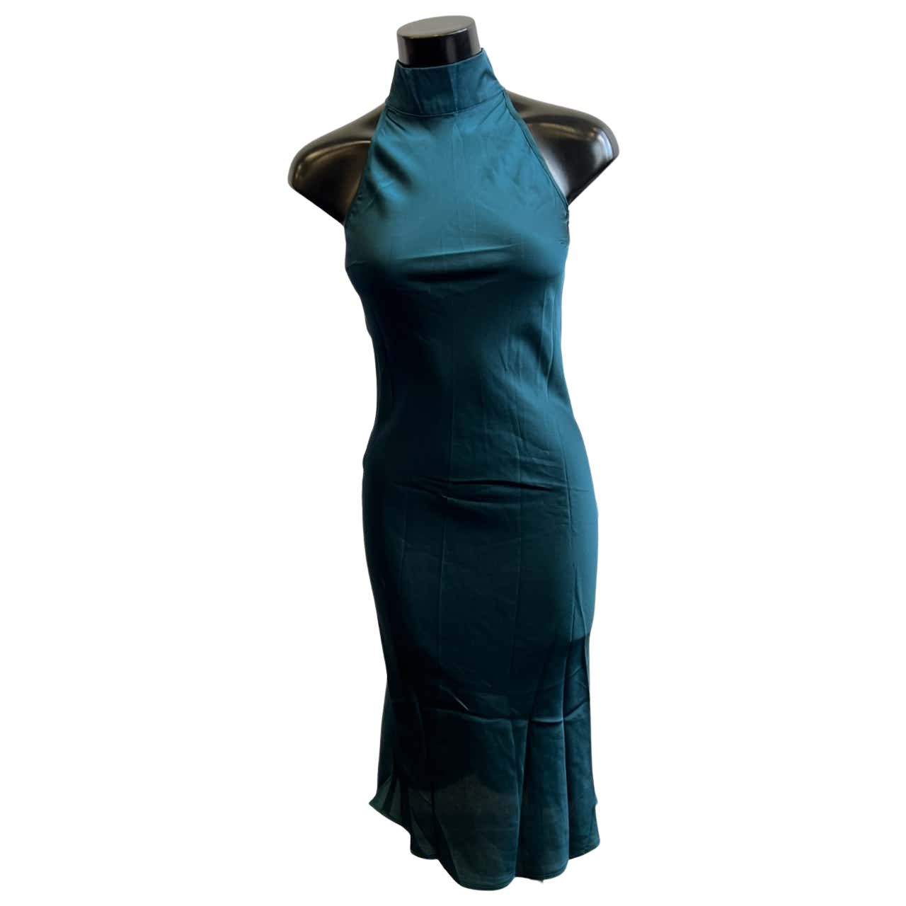 Reverse Womens Size S Sleeveless Bodycon Satin Dress Green