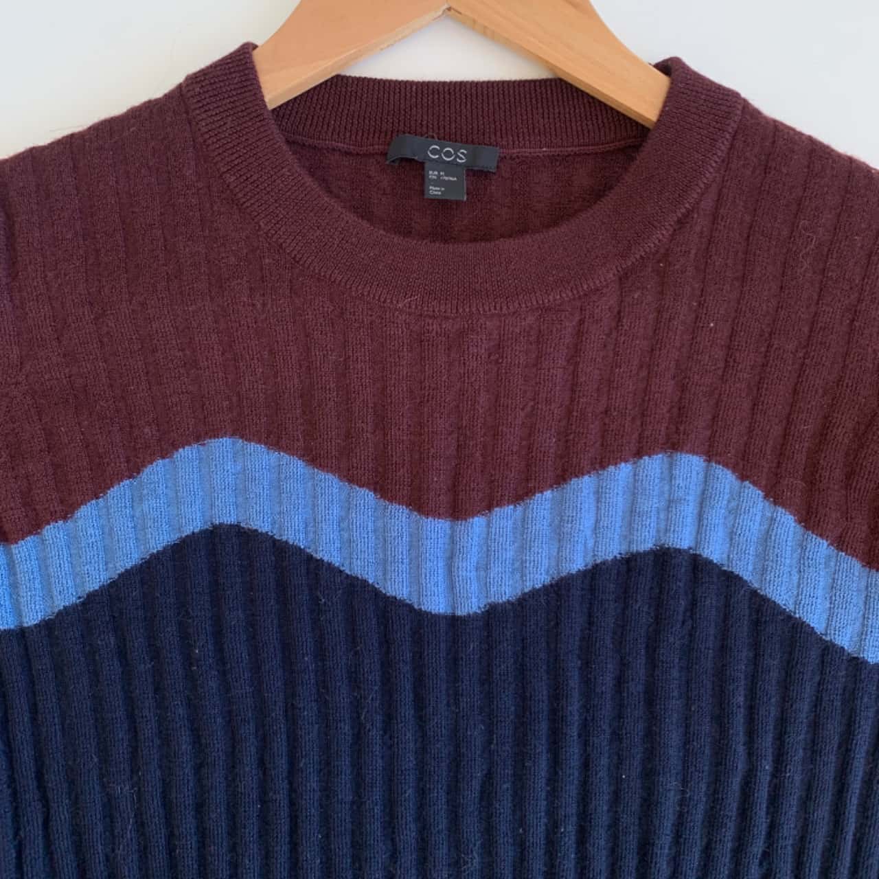 COS Medium Wool Navy Blue Knit Dress