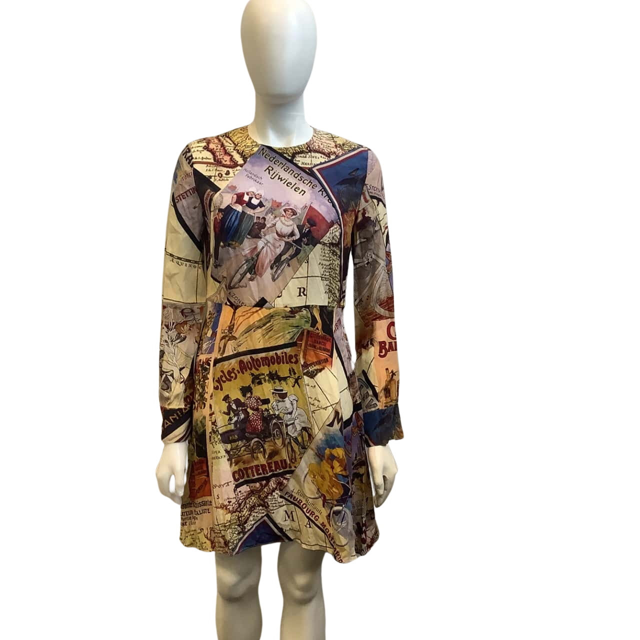 No Brand Womens Size S Graphic Print Mini Dress Multicoloured (s)