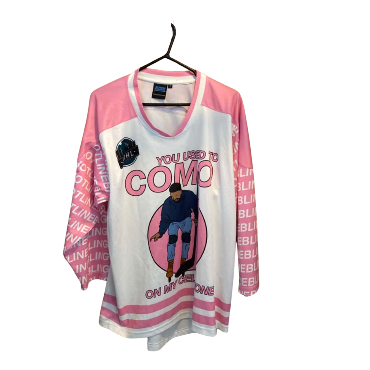 Womens Size S 3/4 Sleeve Pink / White Mecca Top