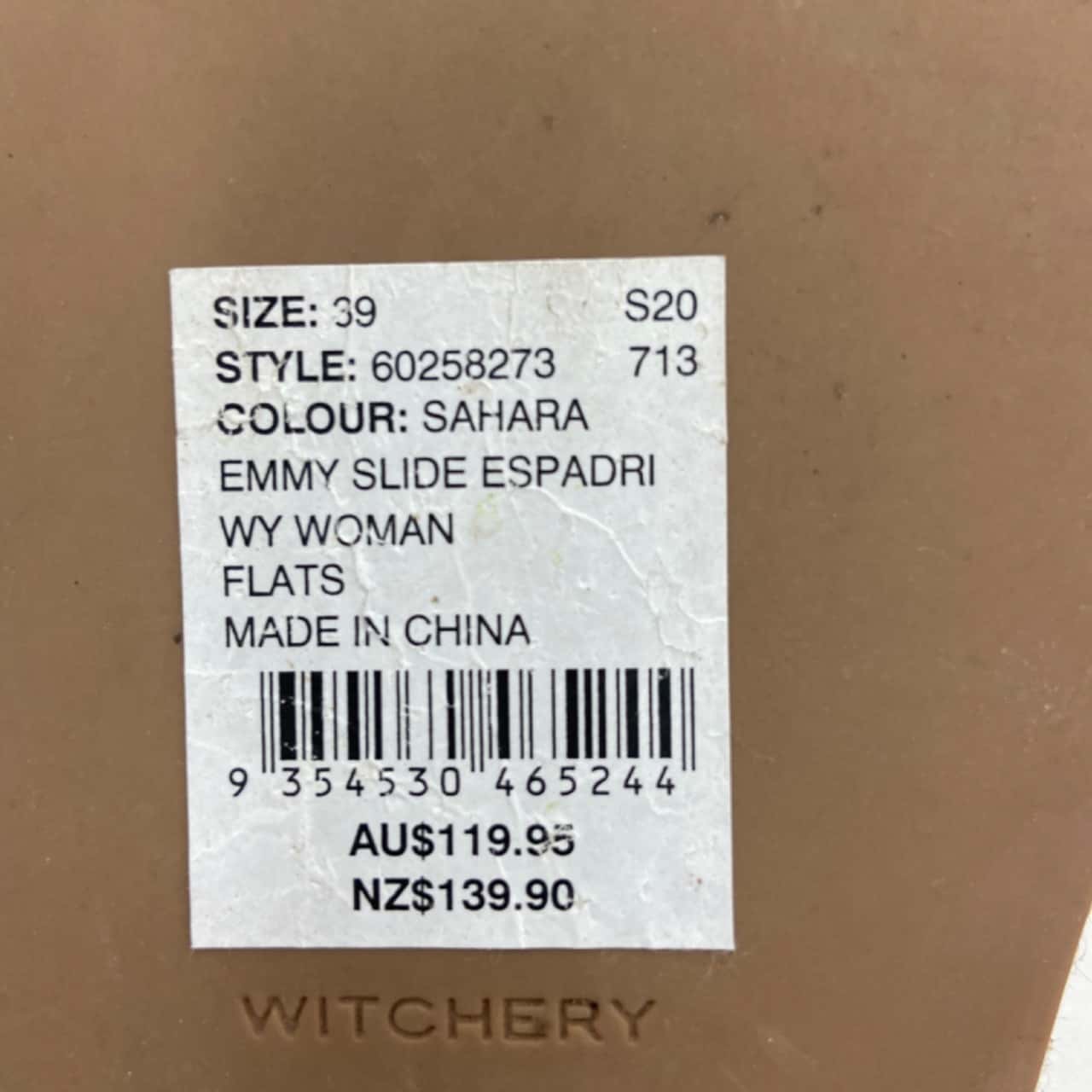 Witchery Womens Size 39 Brown Flats(s)