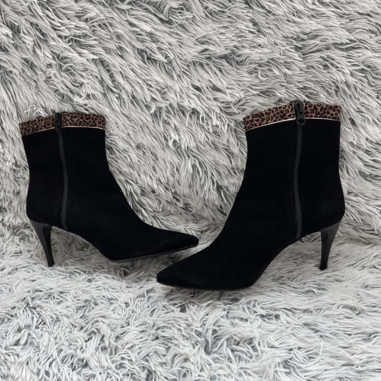REDUCED AMBER ROSSI MADE IN ITALY LEATHER Ladies Black Suede Boots with ...