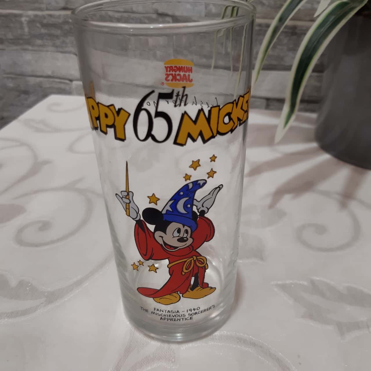 Mickey mouse happy 65th mickey hungry jacks glass