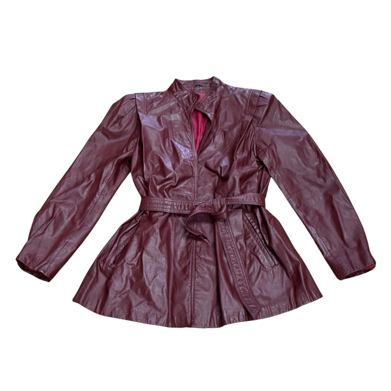 Vintage TAUBE Oxblood Size 10 Leather Jacket