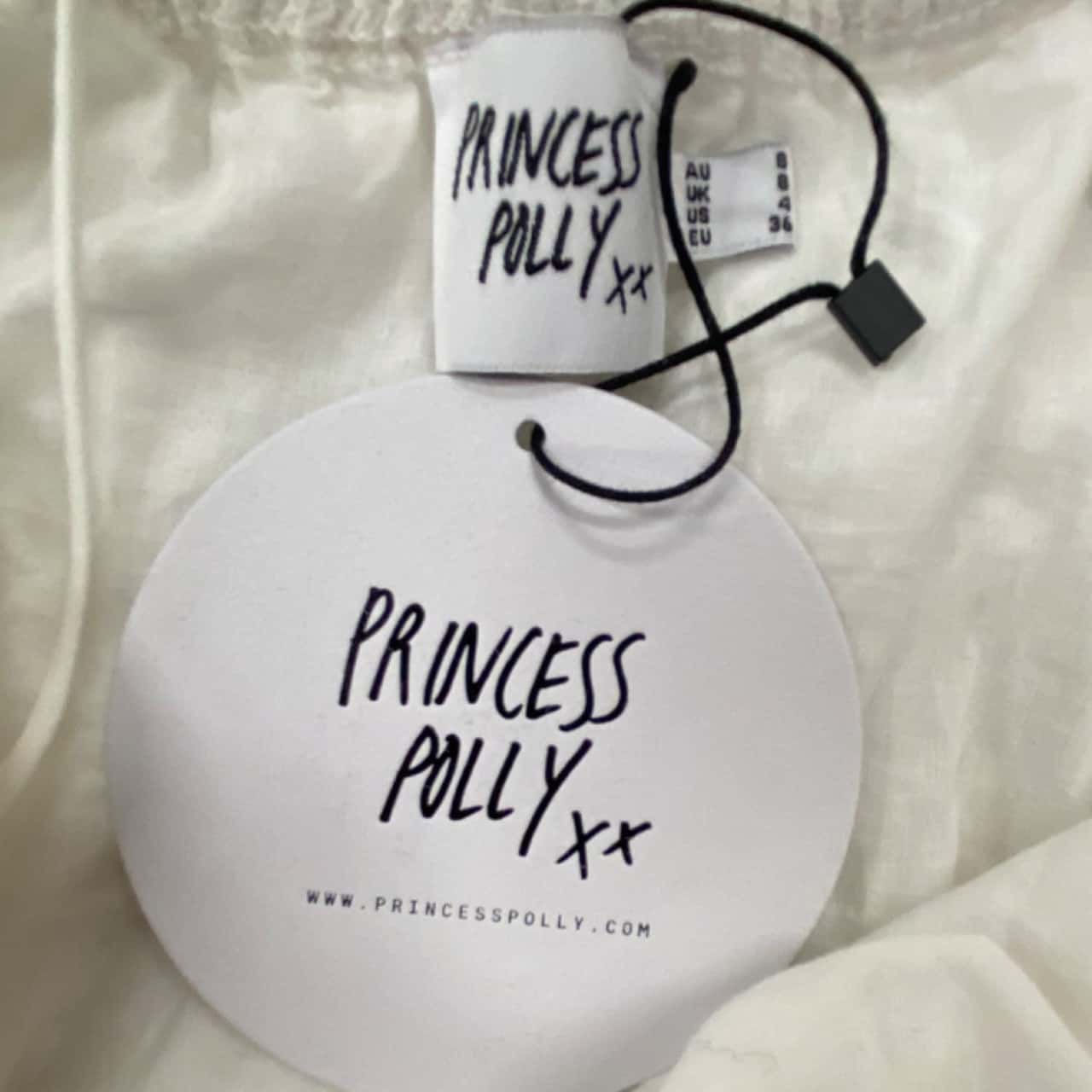 Princess Polly Size 8 Pleated Shoestring Mini Dress White (s)