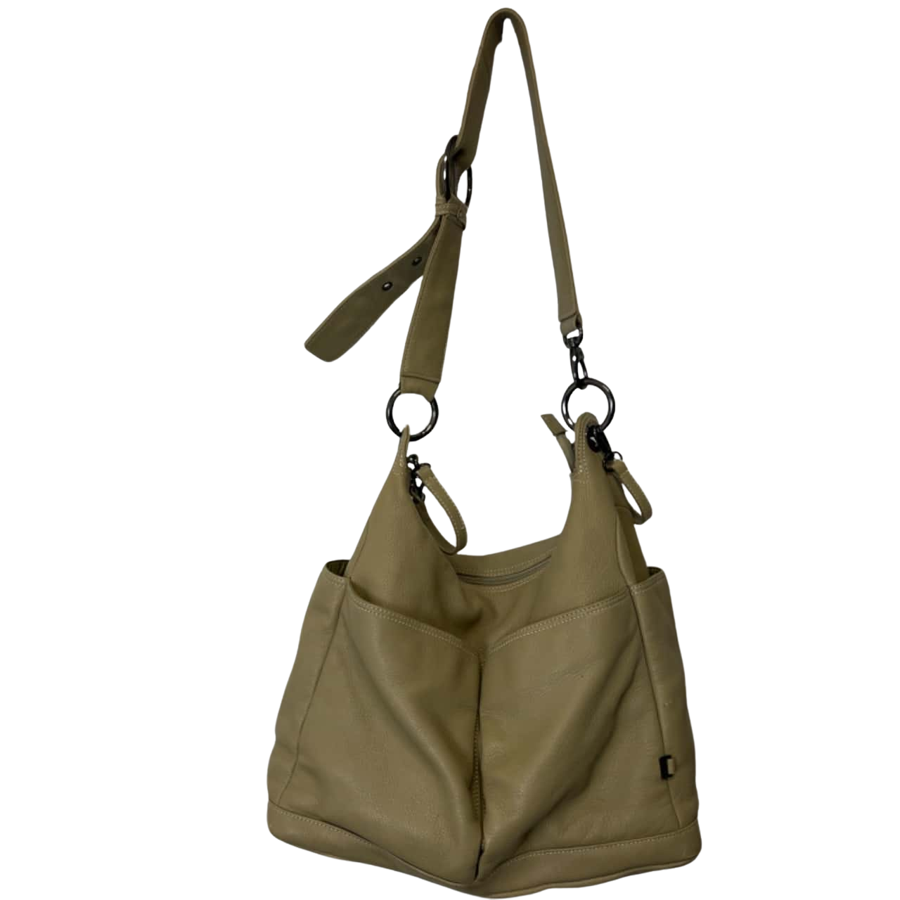Oioi beige leather change bag(s)