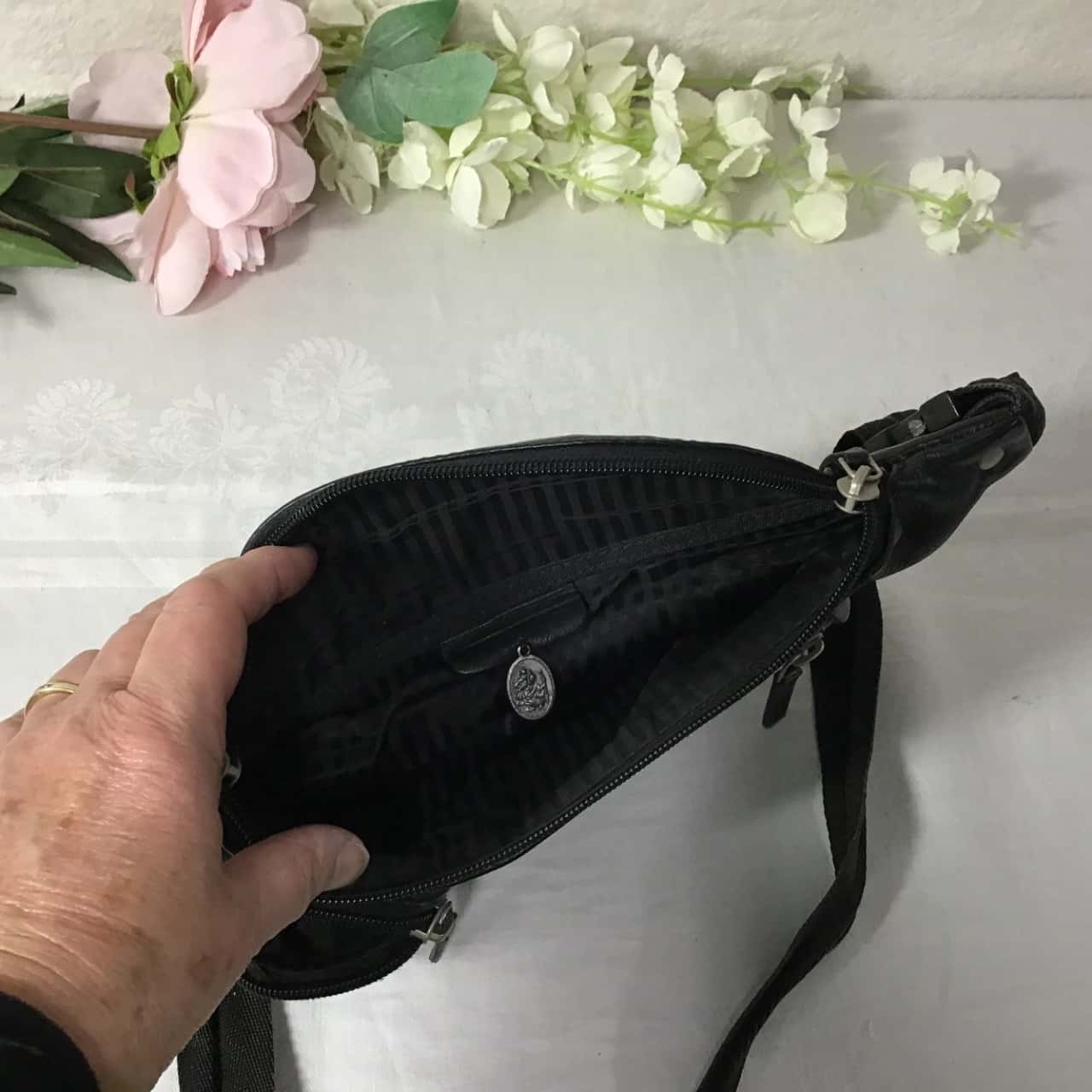Mens Black Leather Bum Bag