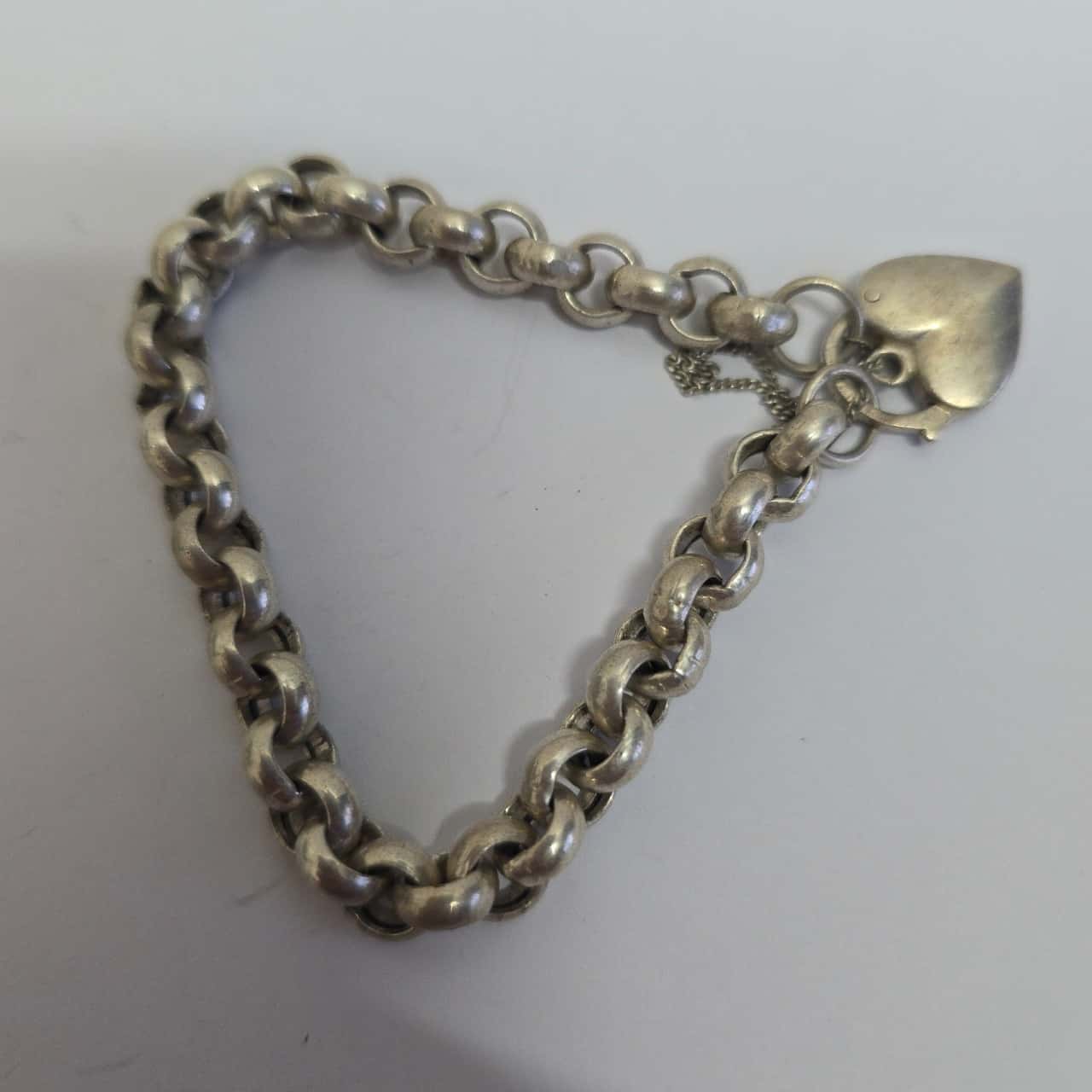 Sterling Silver 925 Belcher Heart Lock Bracelet(s)