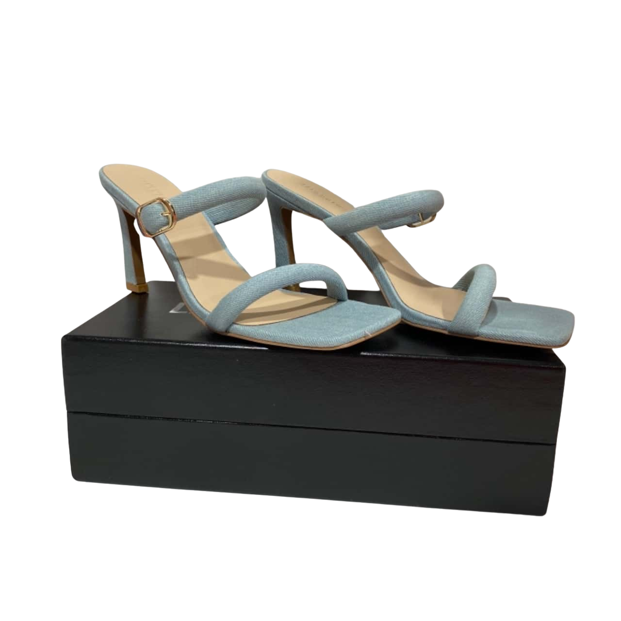 Lara Wilkinson Morgan Denim Wide Square Toe Heels Size 41 (s)