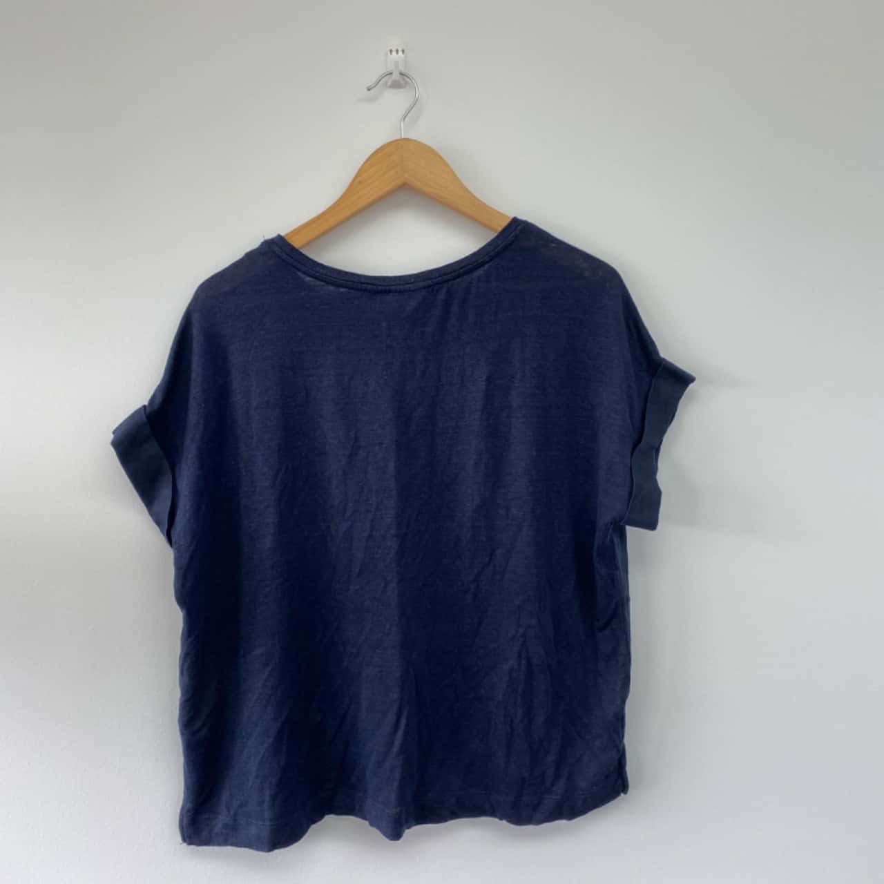 NWOT Blue Illusion French Linen Top Navy Size 12 / L (s)