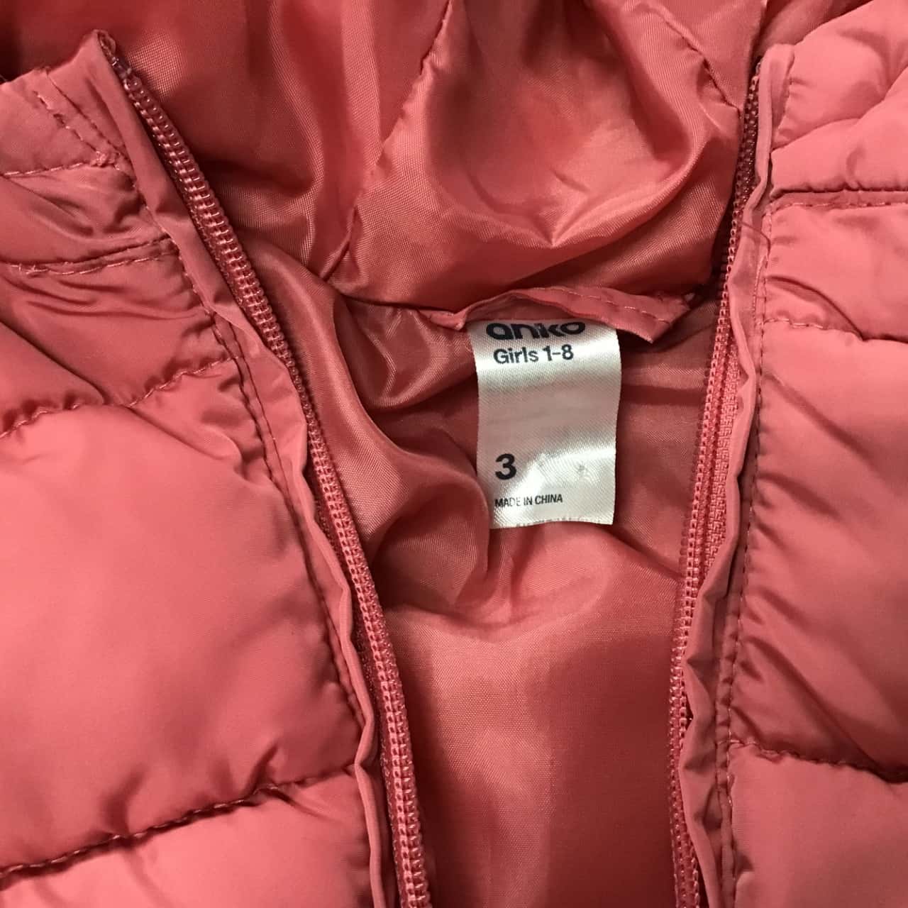 Anko Girls Size 3 Pink Hooded Puffer Jacket