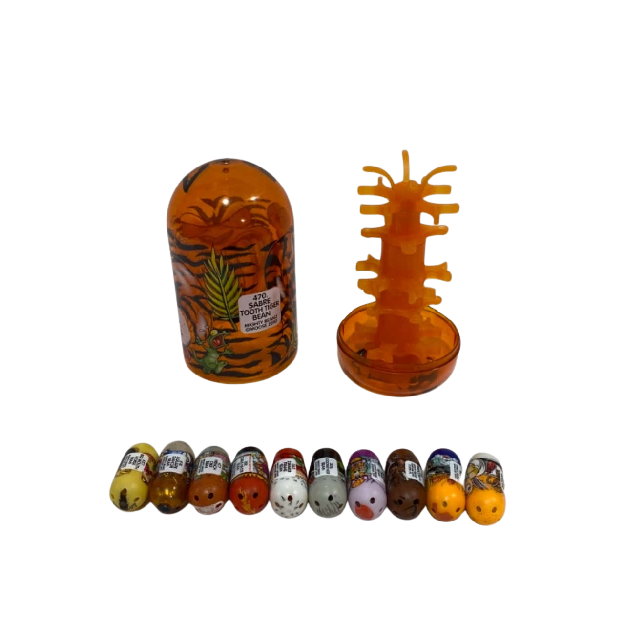 Mighty Beanz Sabre Tooth Tiger container Beanz