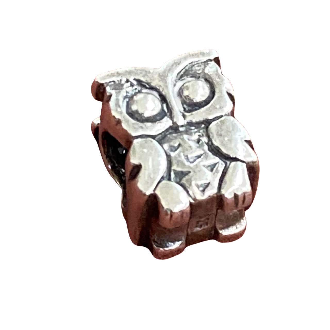 Womens Stirling silver owl charm. 1cm(s)