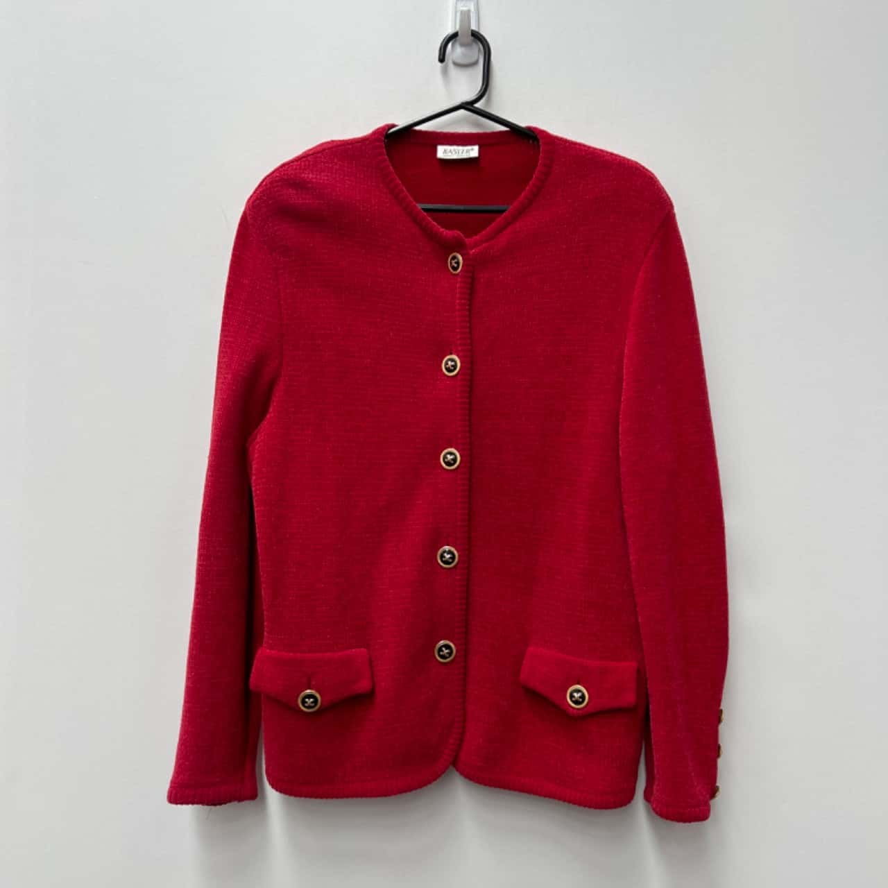 Basler Vintage Red Cardigan with shoulder pads - Size 18(s)
