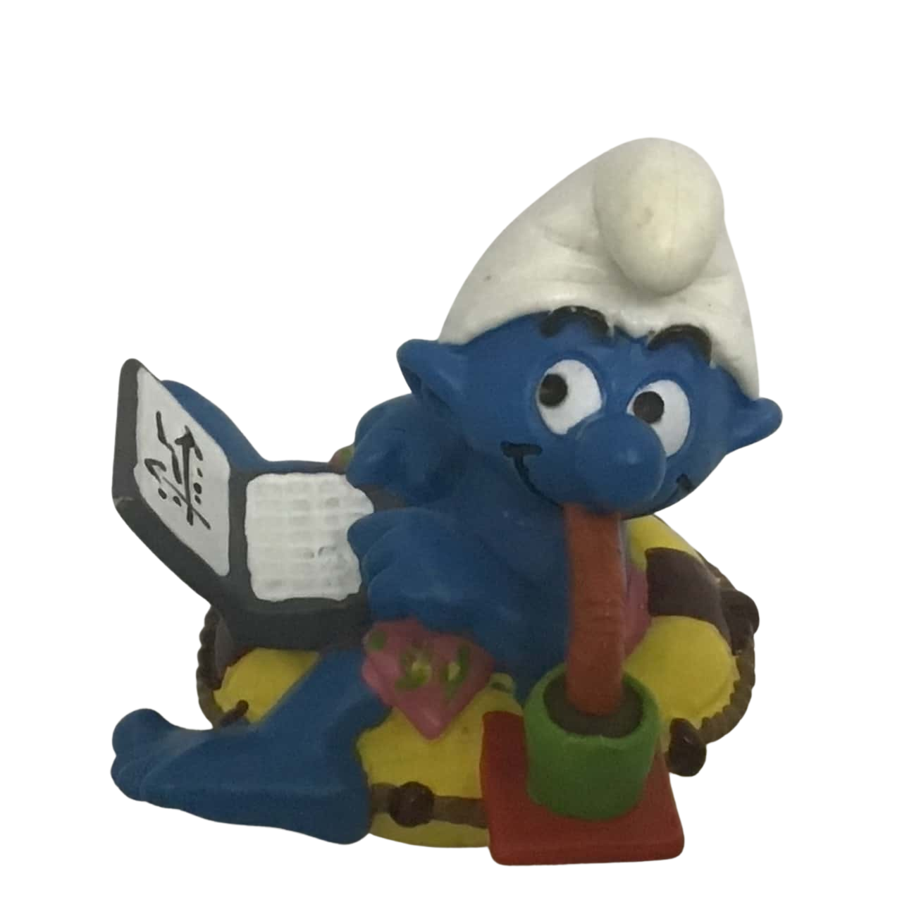 2002 Smurfs Peyo Schleich 20522 Workaholic Smurf Figure Laptop Computer ...