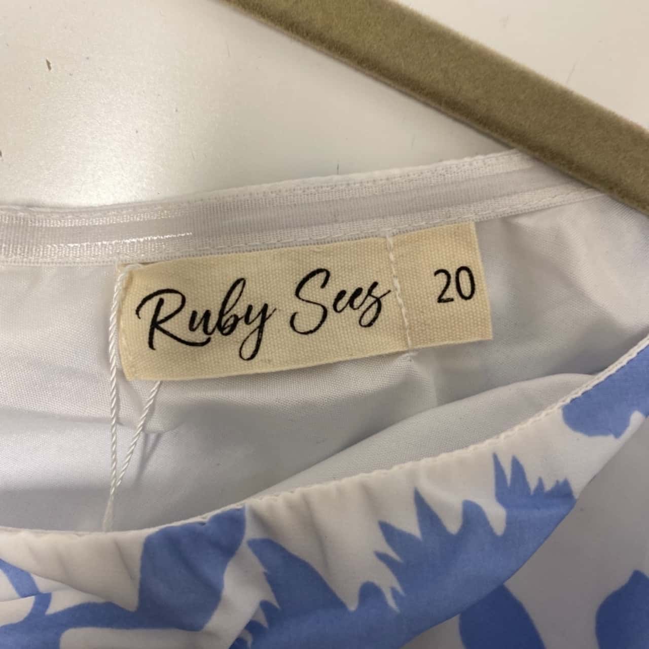 BNWT Ruby Sees Womens Size 20 Mini Dress Blue / White (s)