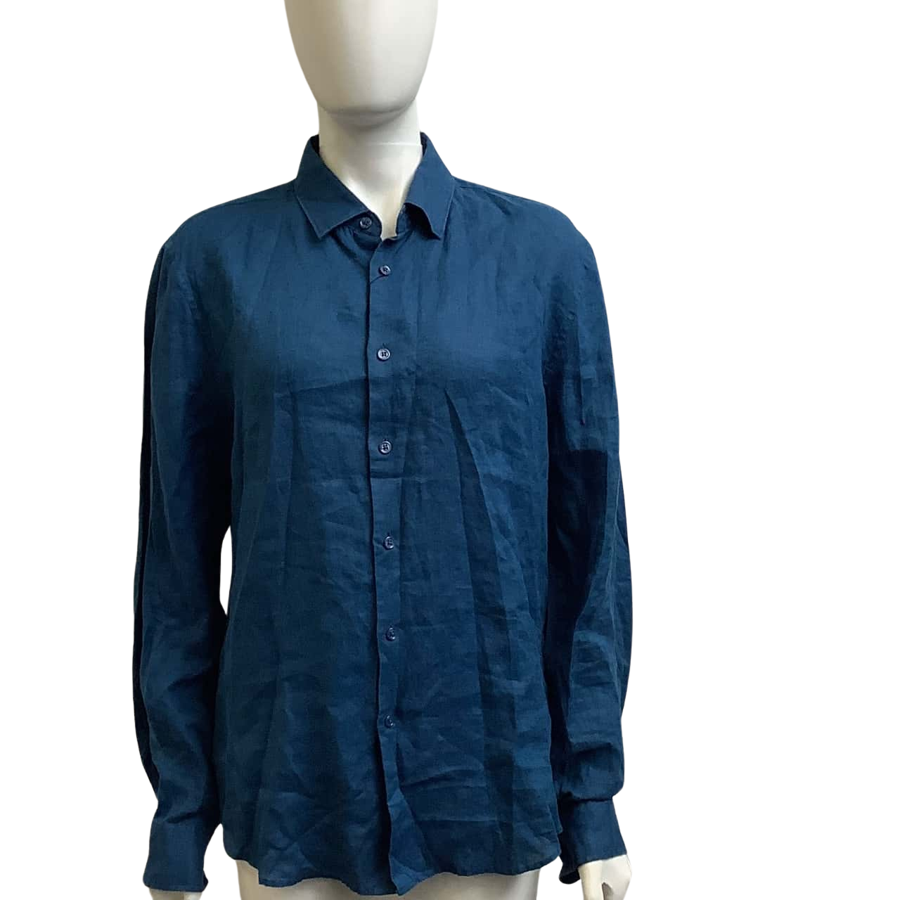 Brand New Saba Mens Size M 100% Linen Shirt Turquoise (s)