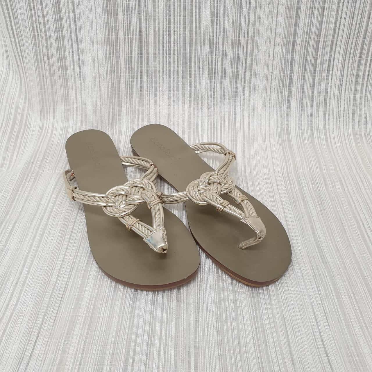 Diana Ferrari Gorgeous Silver Rope Flip Flop Style Casual /Formal /Rave ...