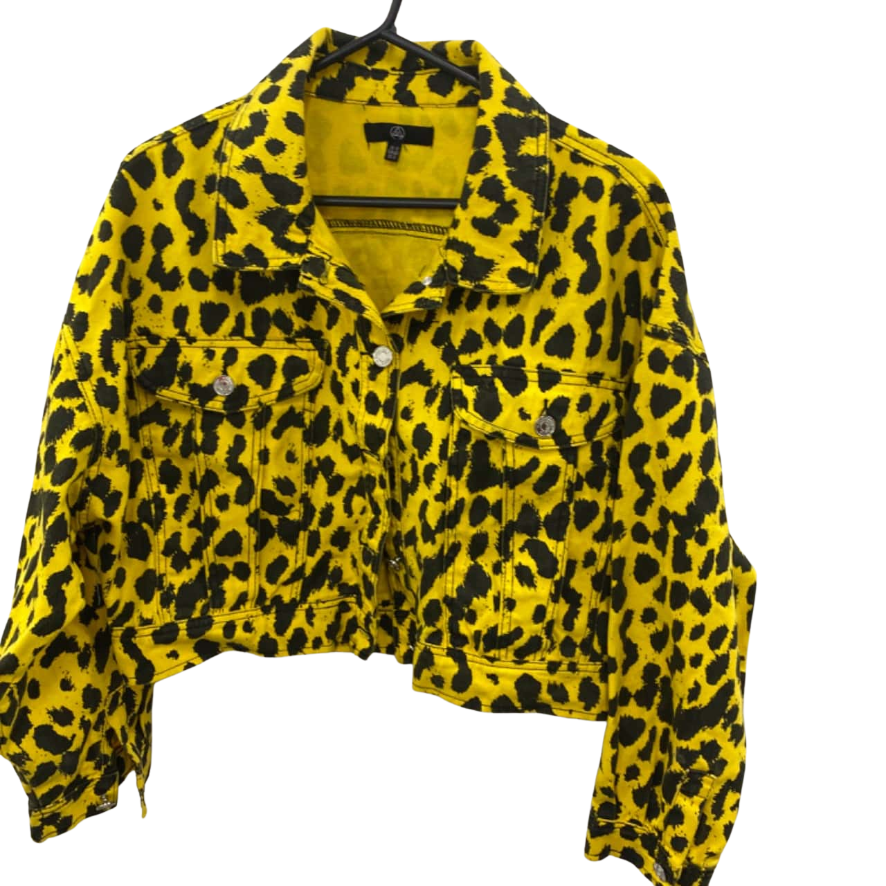 Womens Size 12 Denim Jacket Animal print / Black / Yellow (s)