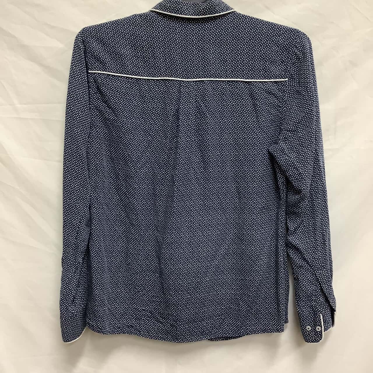 Womens RM Williams Size 12 Long Sleeve Navy Blue / Polka Dot / White (s)