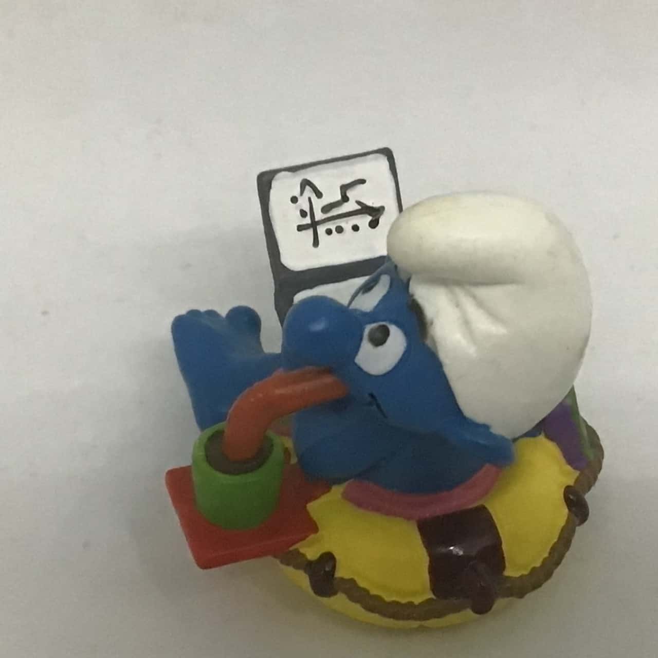 2002 Smurfs Peyo Schleich 20522 Workaholic Smurf Figure Laptop Computer ...