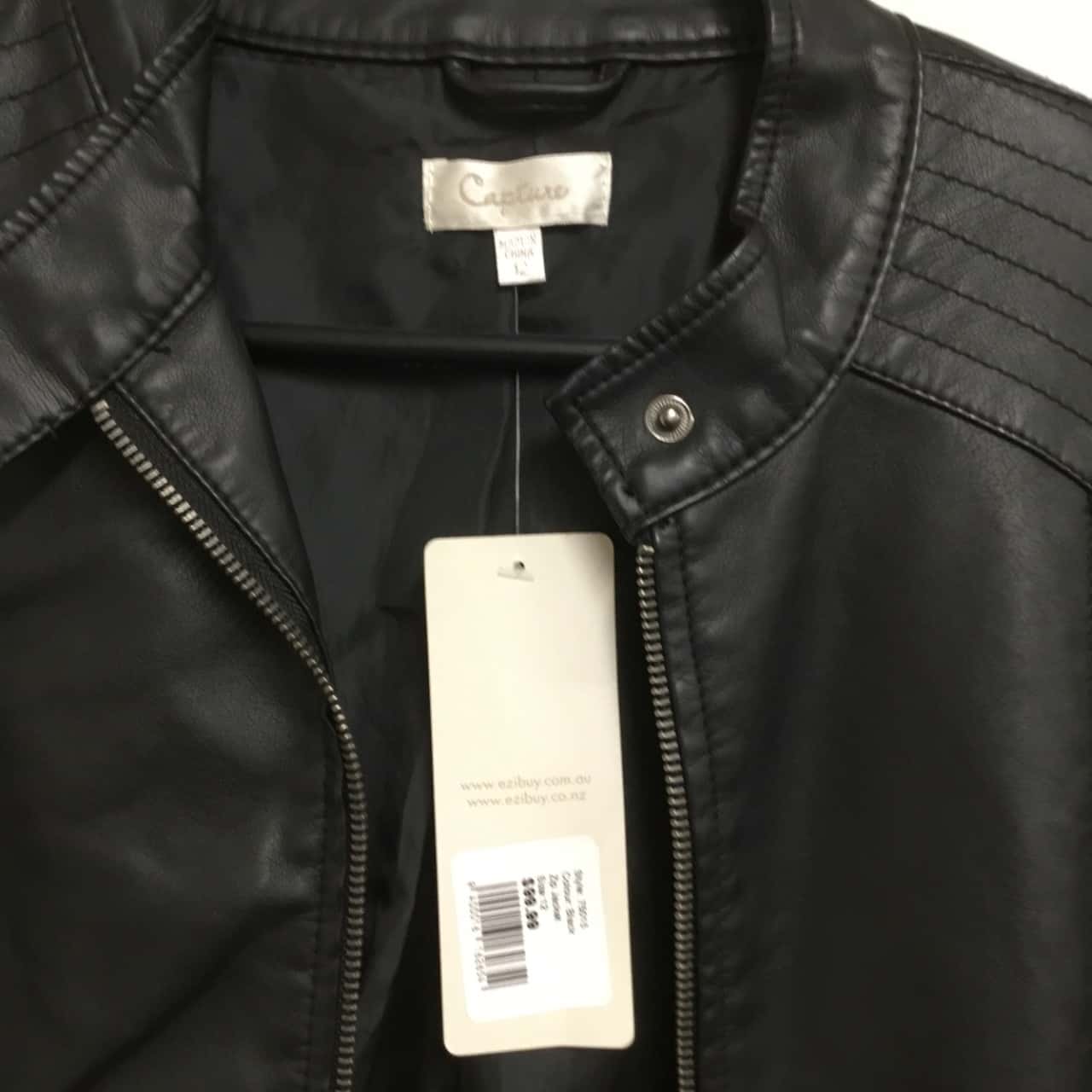 Capture Women's Sz 12 Biker Jacket Black (s)