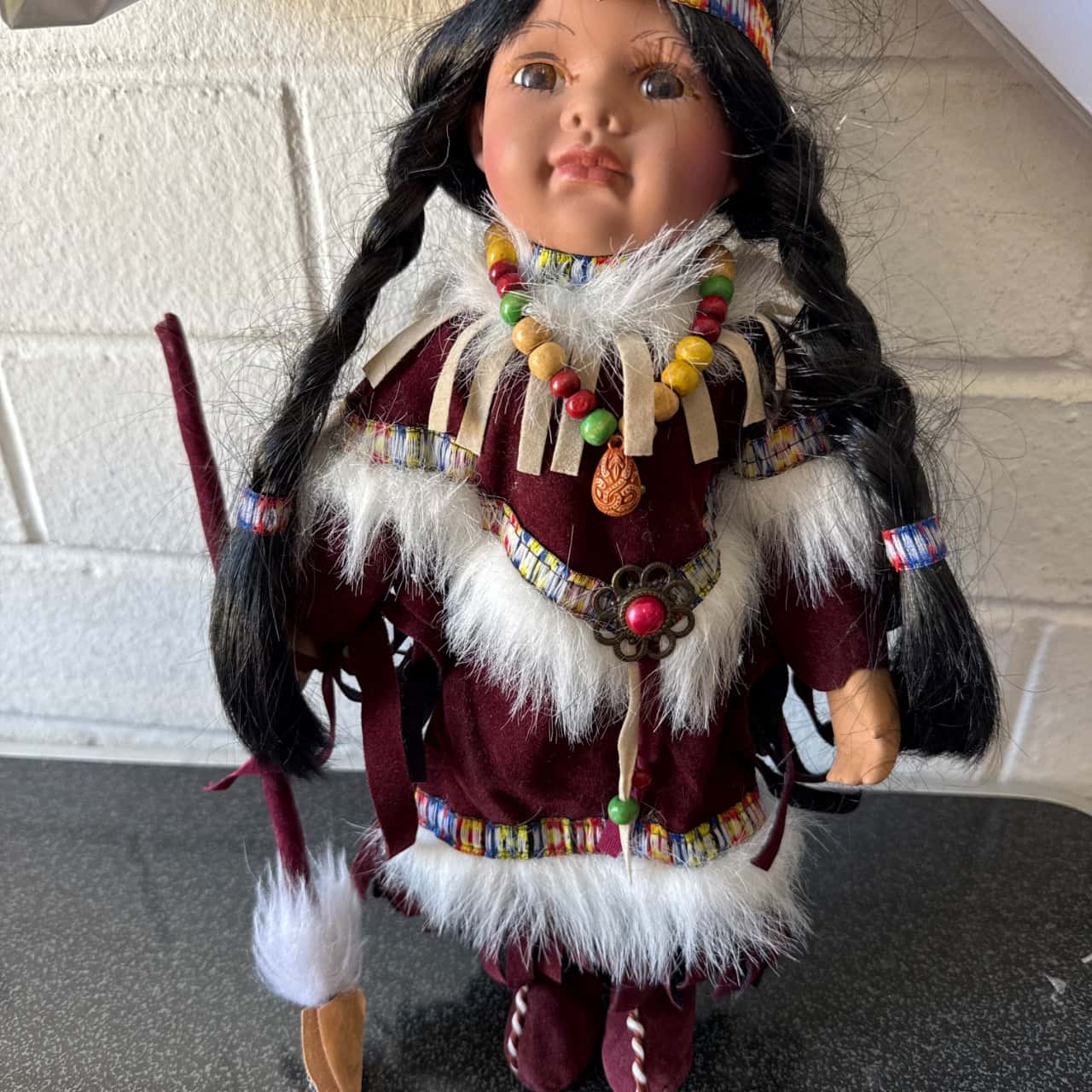 Porcelain Doll Native American-style from the Cathay Collection/B2