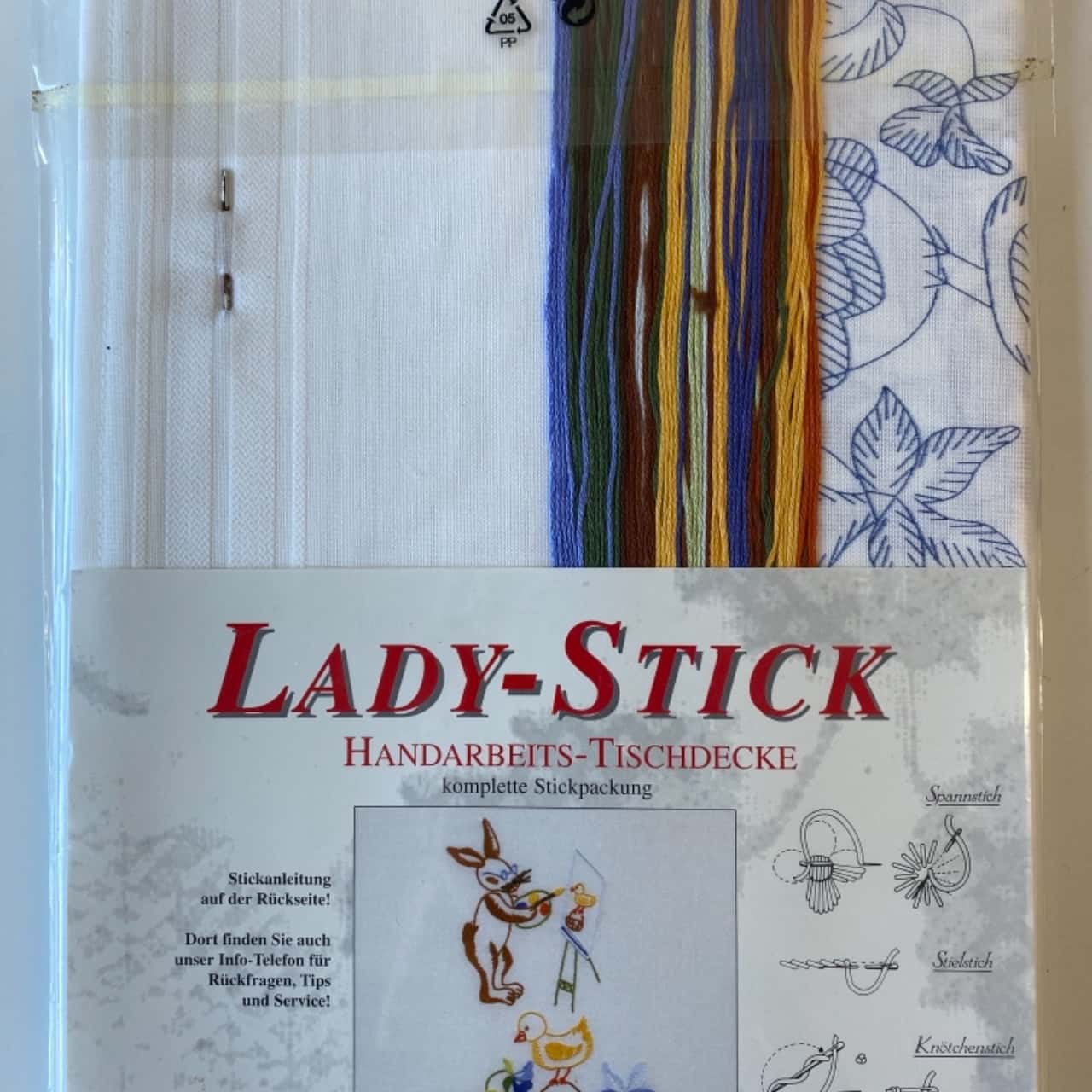 3 Lady Stick Embroidery kits. 2 Tablecloths and one table runner ...