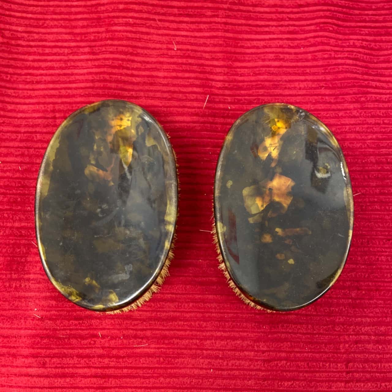 Antique 1930's Faux Tortoise Shell Brushes 2 x