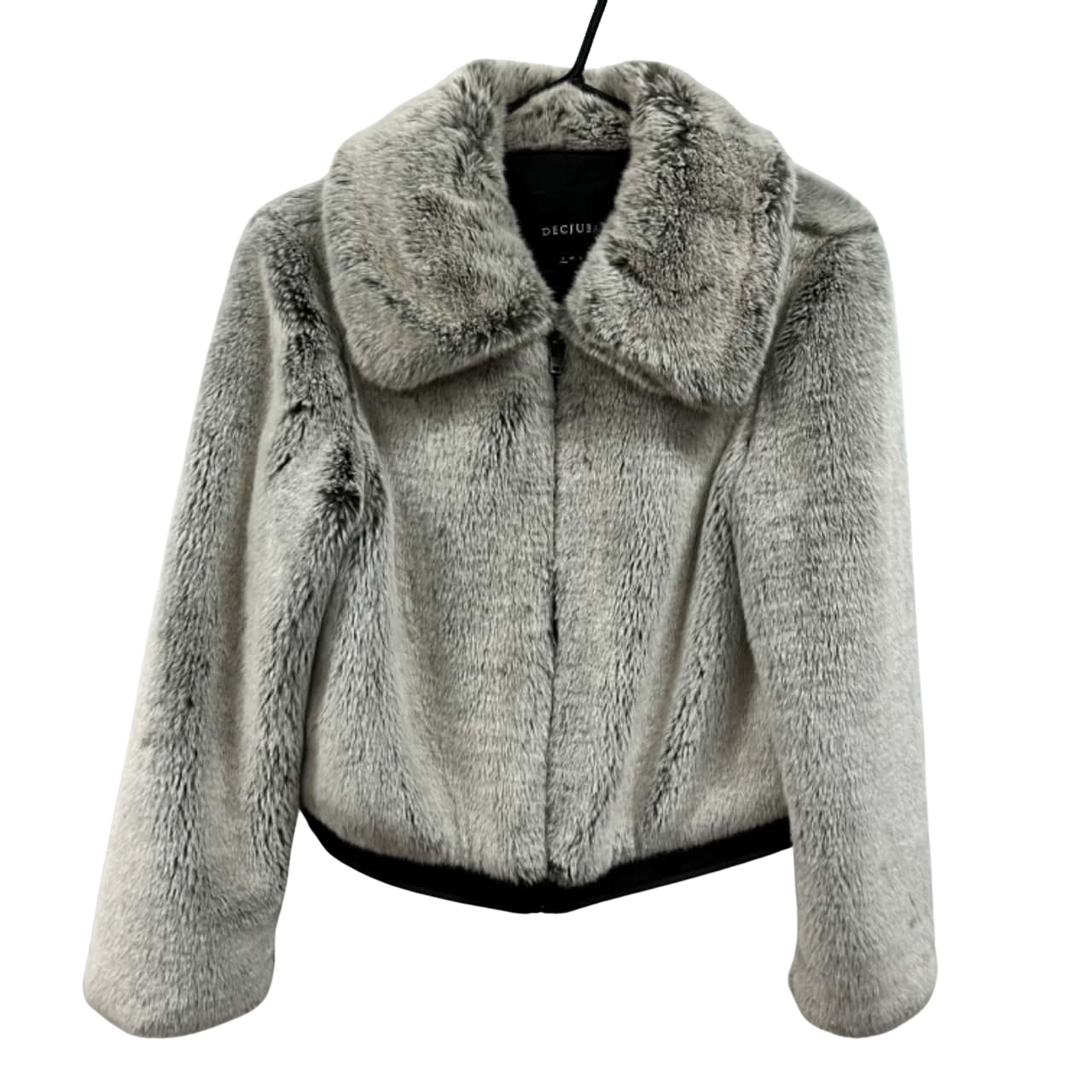 Decjuba Womens Grey Faux Fur Jacket Size S