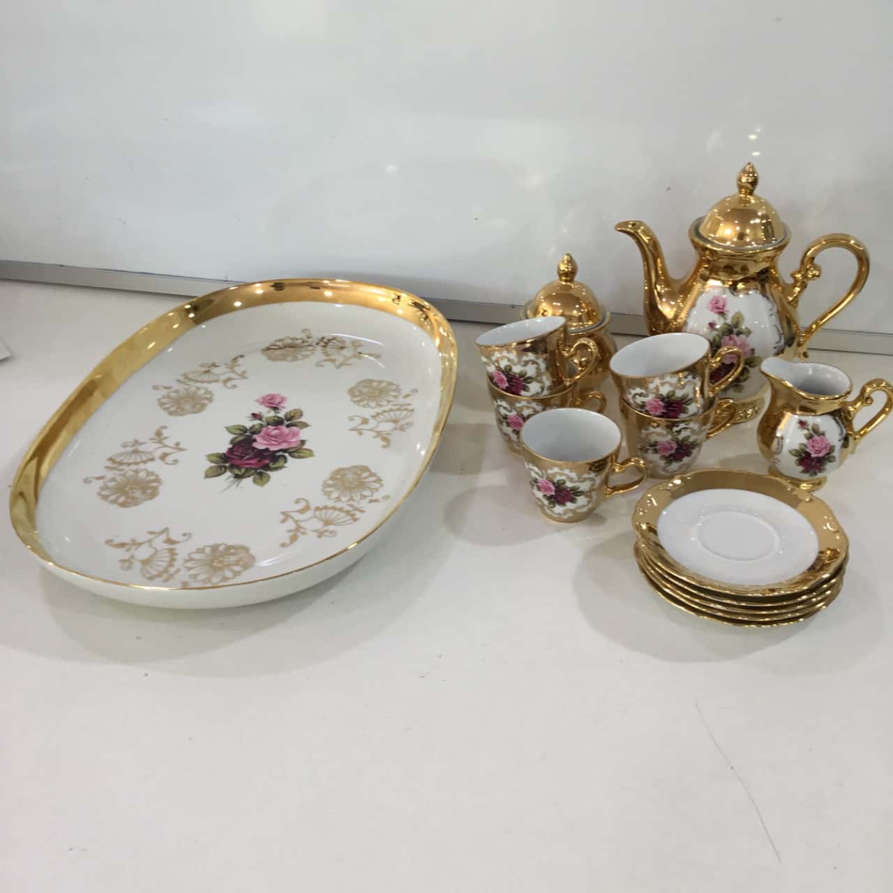 Handarbeit 22ct Gold Bavaria Germany Tea Set