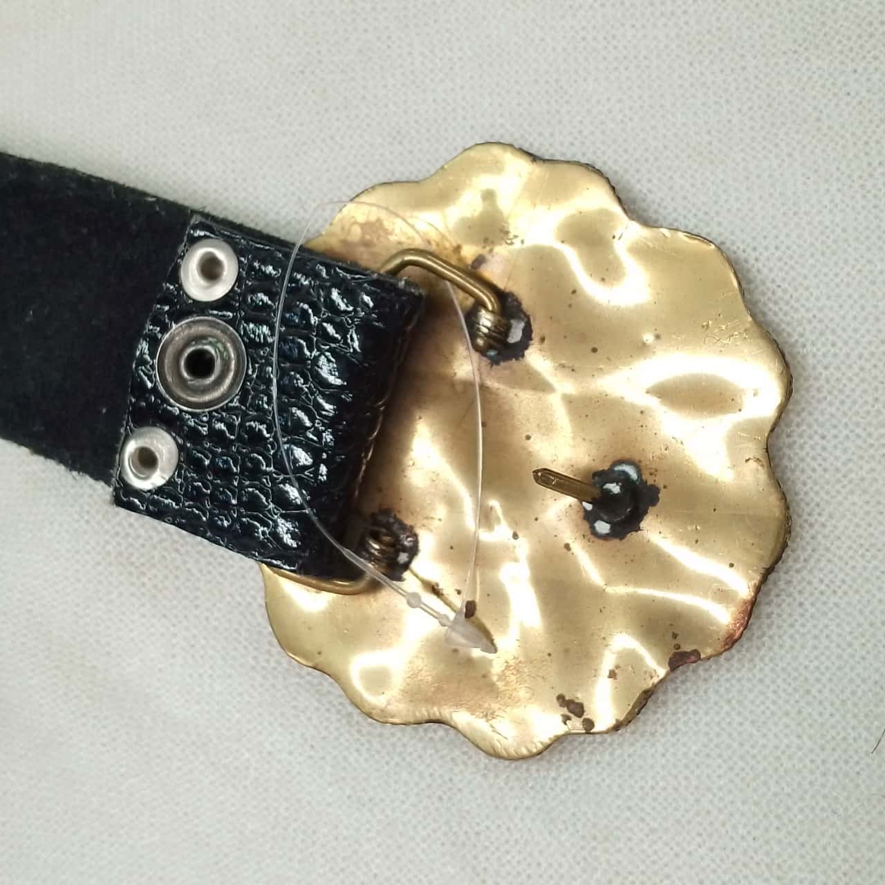 Women’s Black Belt with Abalone Shell Belt Buckle