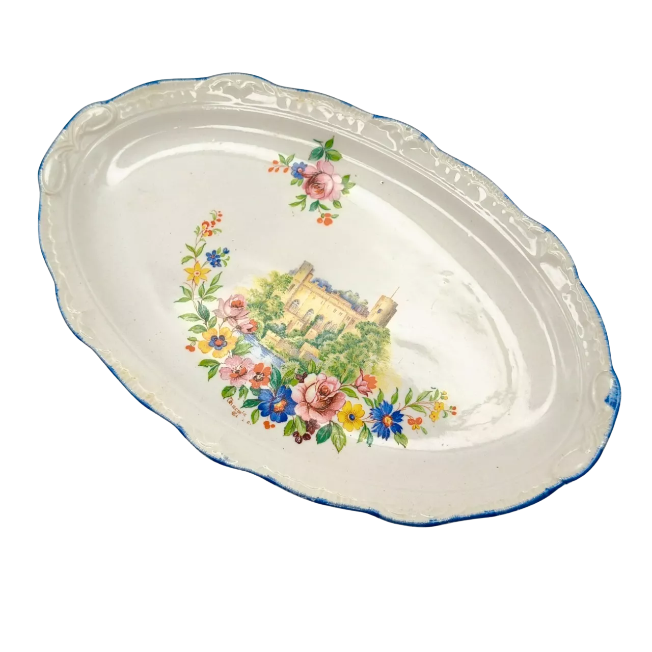 Vintage Swinnertons Staffordshire Warwick Castle 26 cm China Serving ...