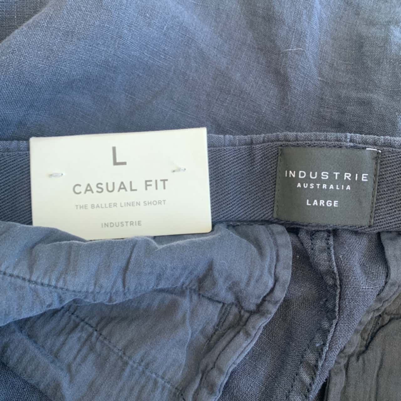 Industrie Large Black Linen Shorts