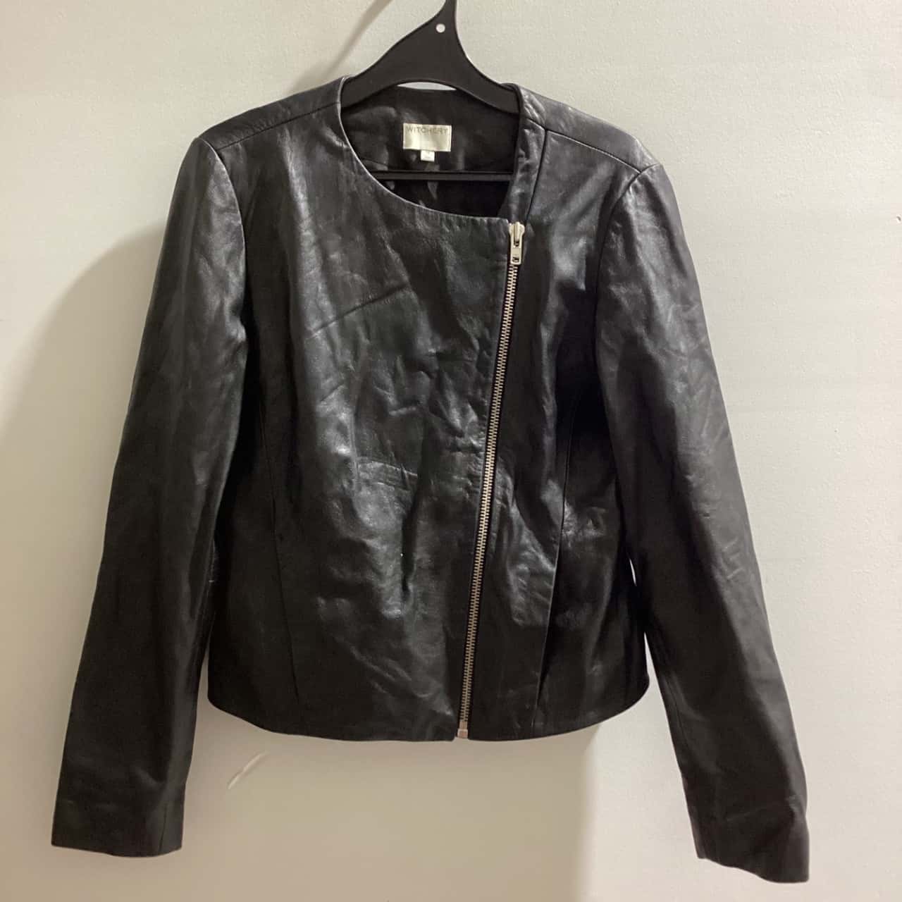 Witchery Womens Size 14 Leather Black Jacket(s)
