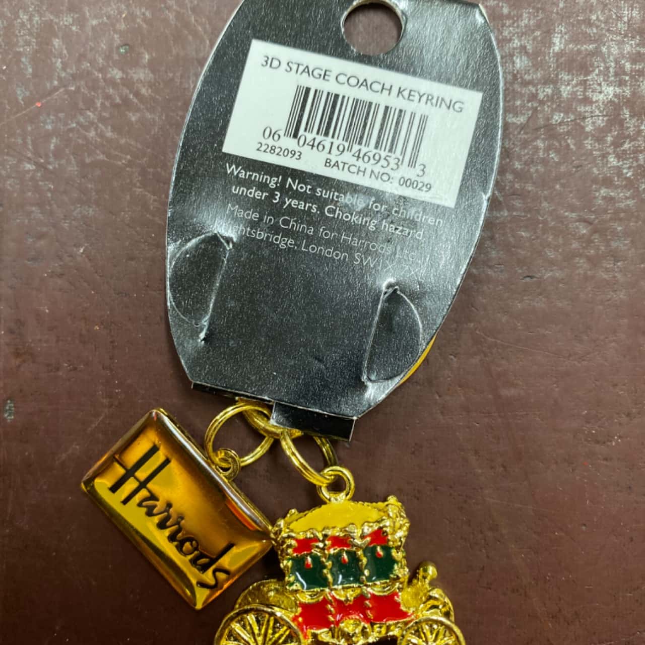 Unisex HARRODS Gold stage coach keyring(s)