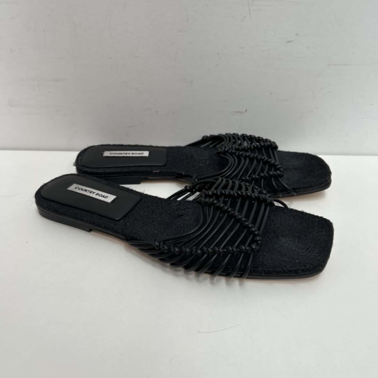 Country Road Size 40 Black Jute Slides