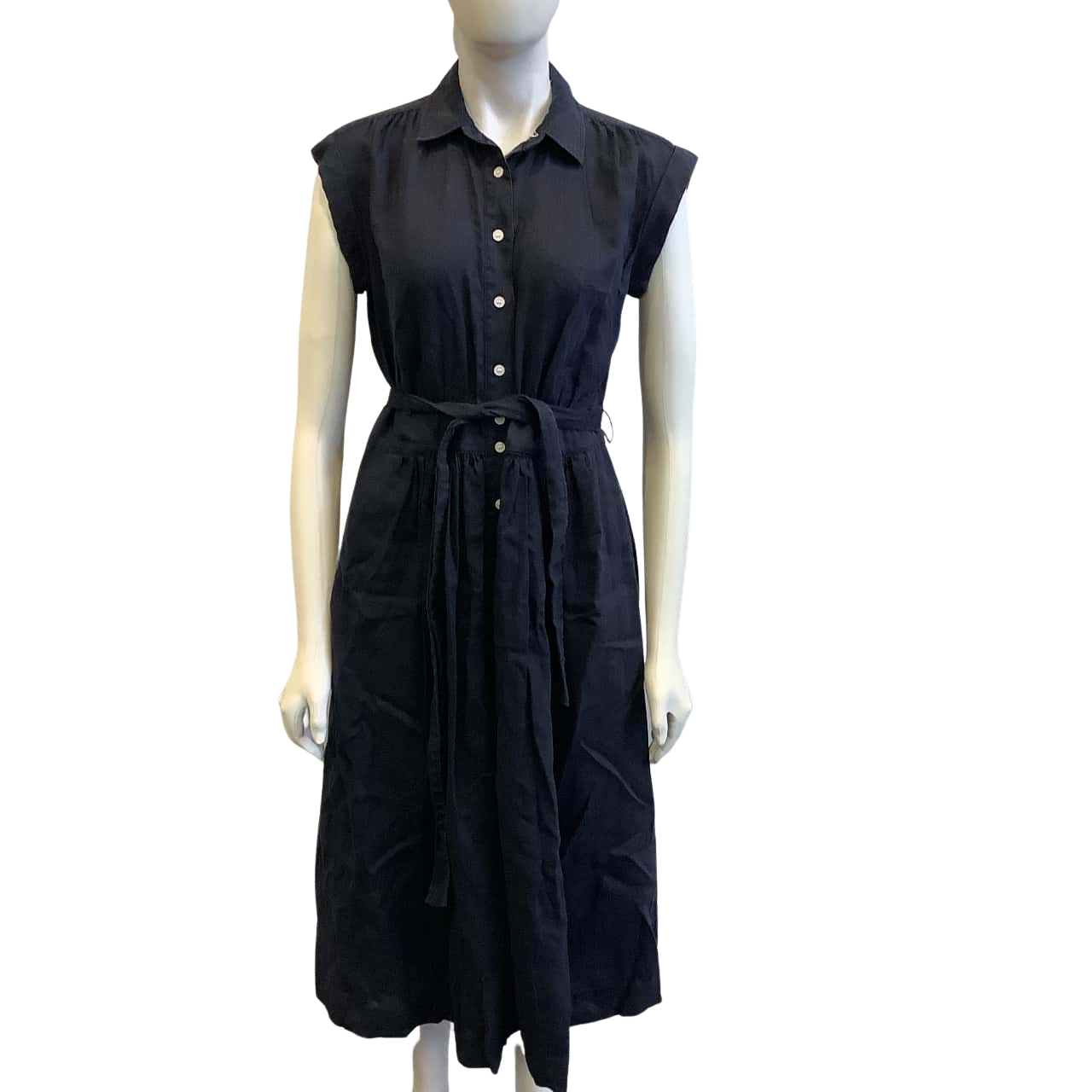 David Jones Women s Size 10 Pure Linen Sleeveless Midi Dress Navy Blue David Jones Women s Size 10 Pure Linen Sleeveless Midi Dress Navy Blue
