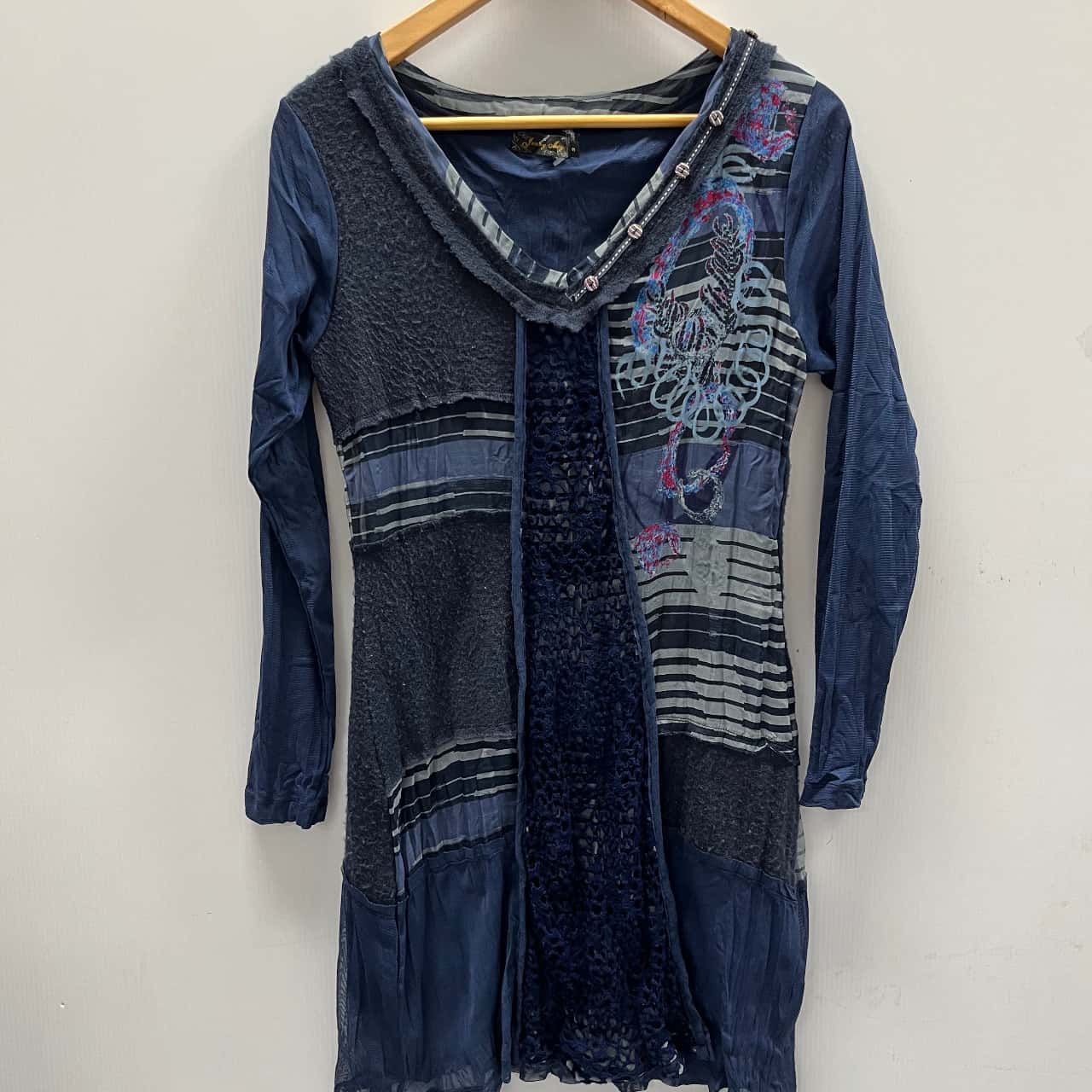 Jenny May Brand Womens Size S Blue Multi-Panel Dress(s)