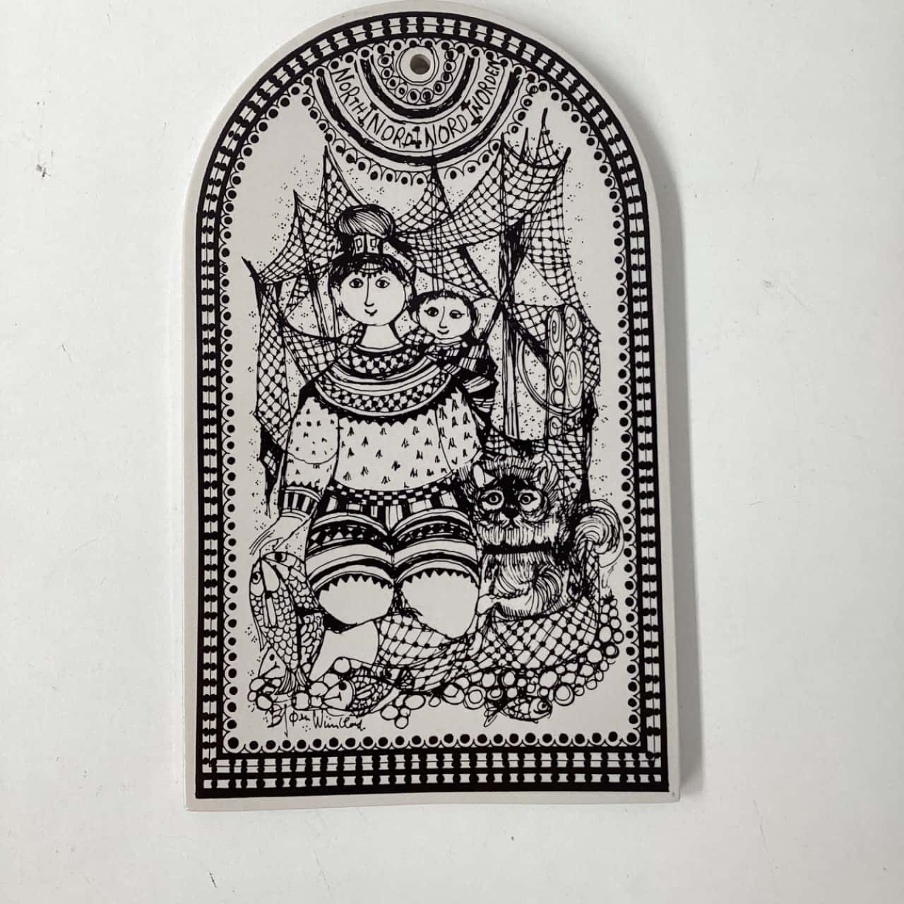 BJORN WIINBLAD- Vintage Danish wall plaque “Die Vier Windrichtungen”(s)