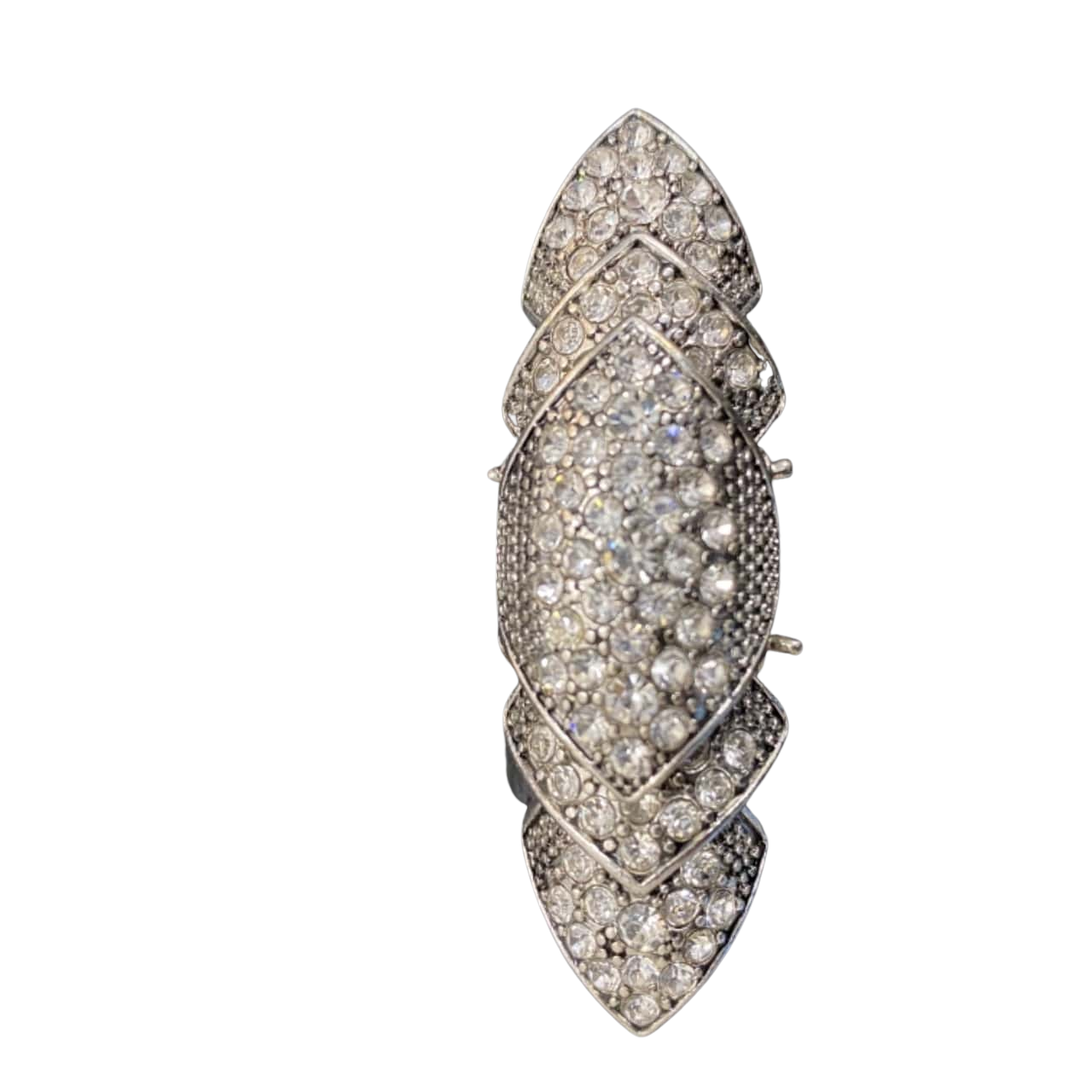 Women's Silver With Diamante Full Finger Armour Ring(s)