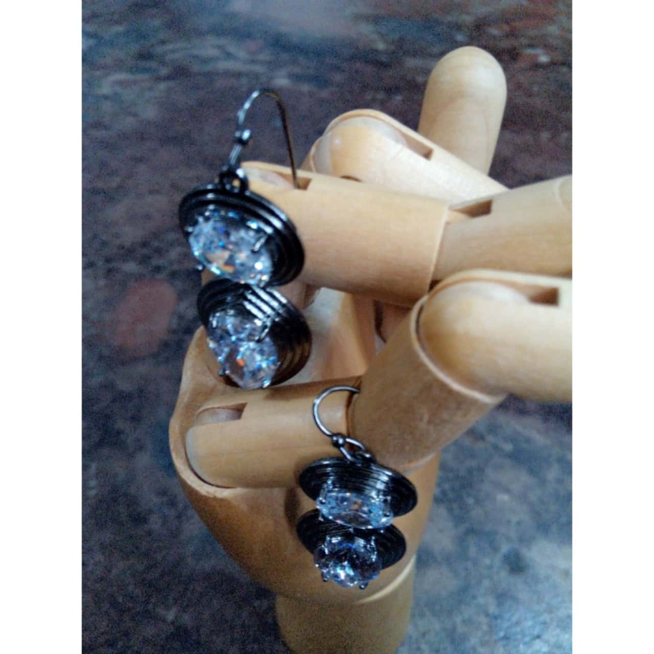 Very Shiny Stoned Dangly Earrings