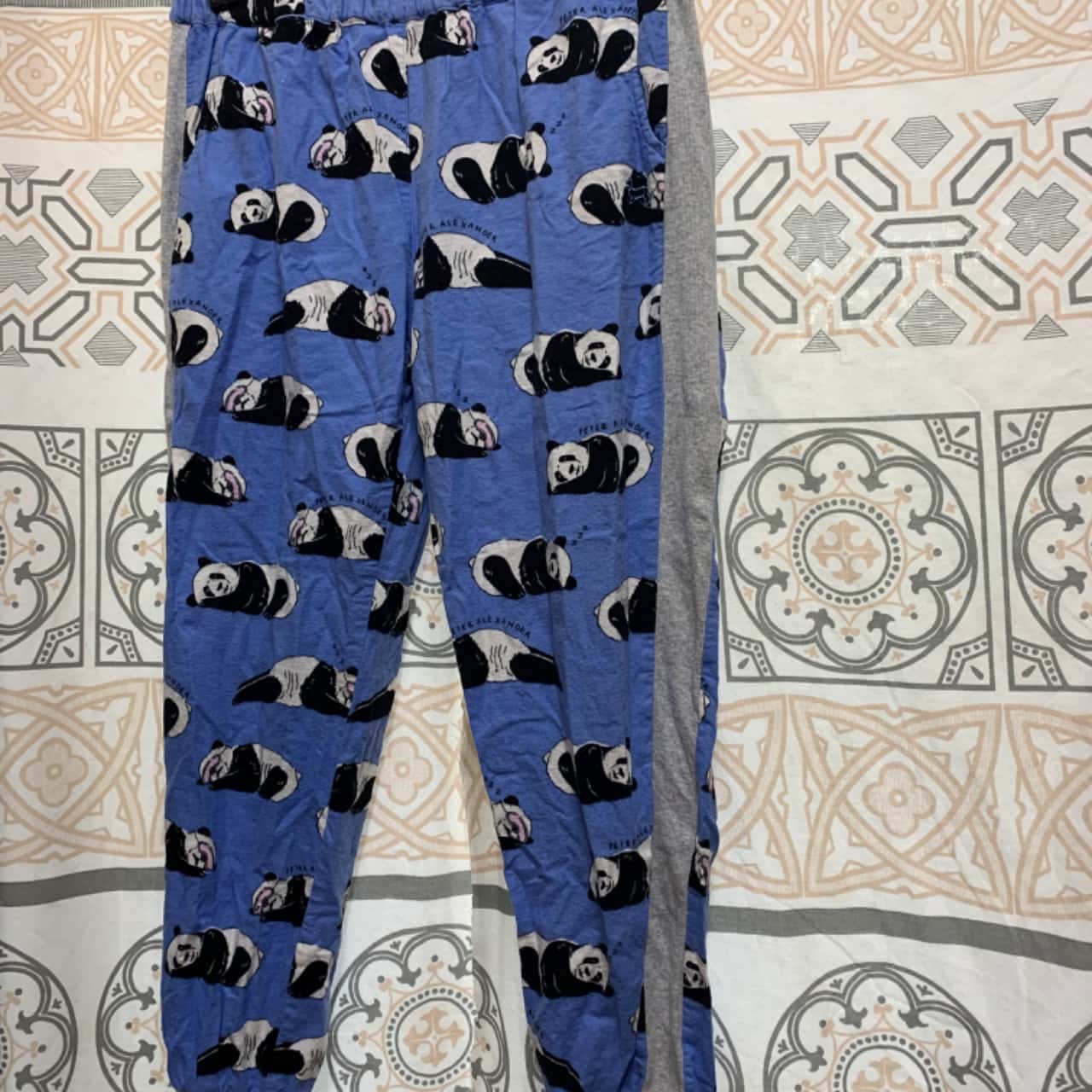 Peter Alexander Womens Size L Blue Panda Pants(s)