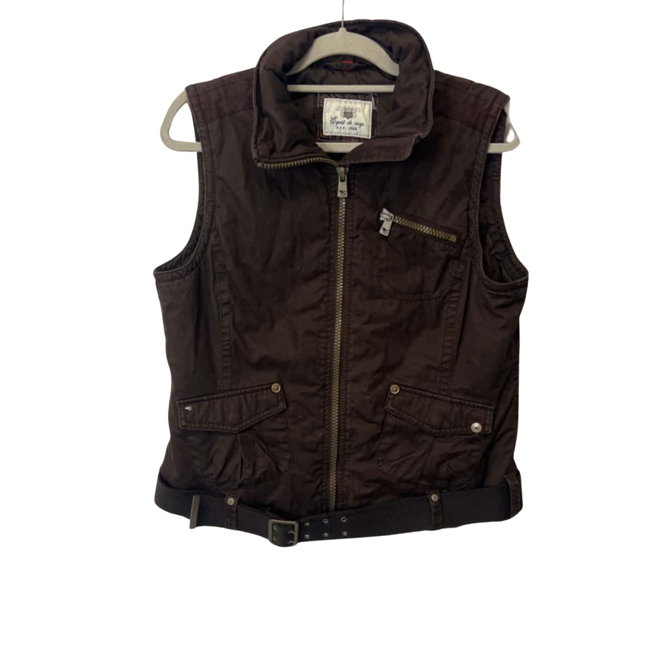 Esprit Size 12 Brown zipped vest jacket