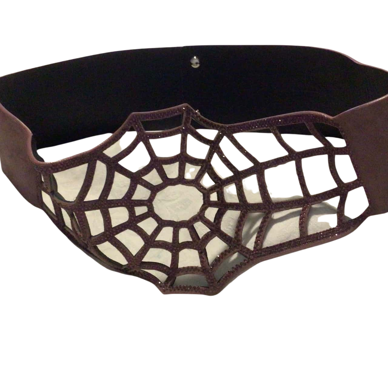 Womens Suede Spiderweb Belt Mauve (s)